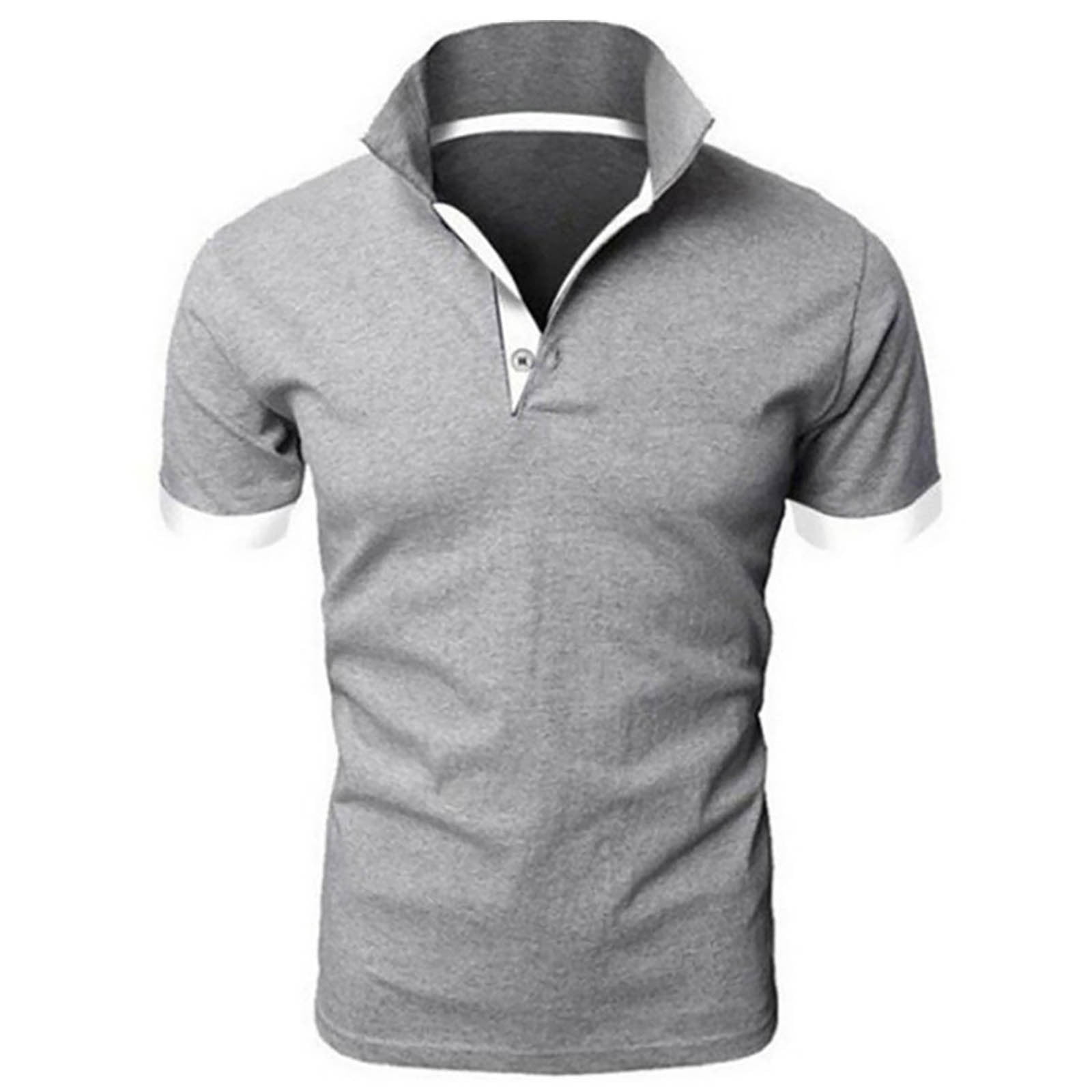 Men's Plus Size T-shirts Summer Cool Semi High Collar Short Sleeve ...