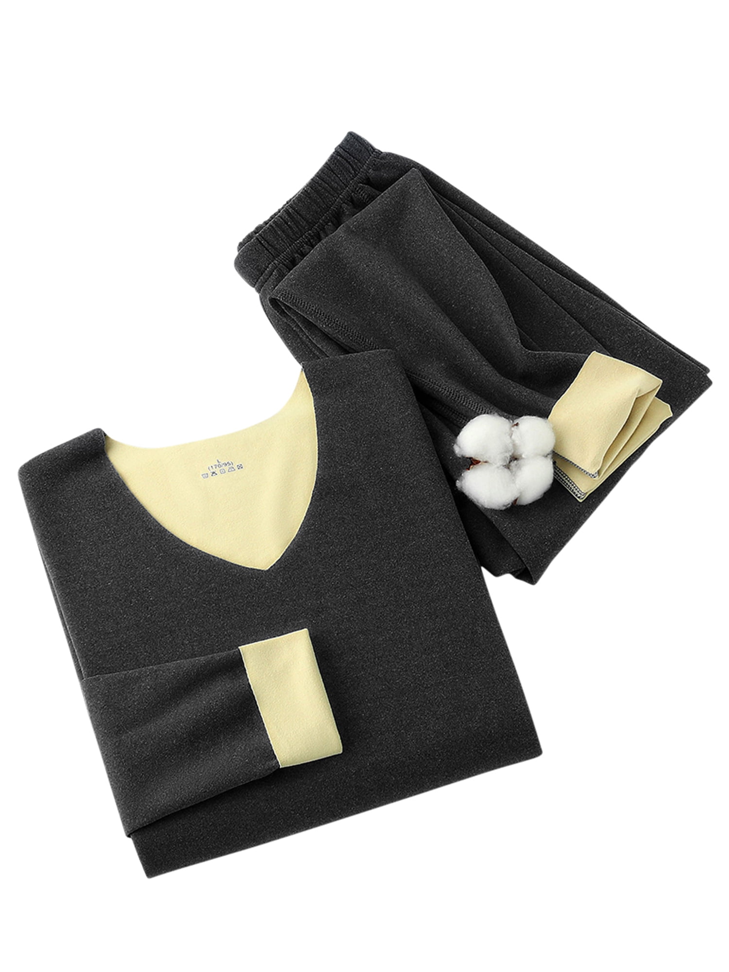 Men's Plus Size V Neck Ultra Soft Thin Thermal Underwear Long Sleeve ...