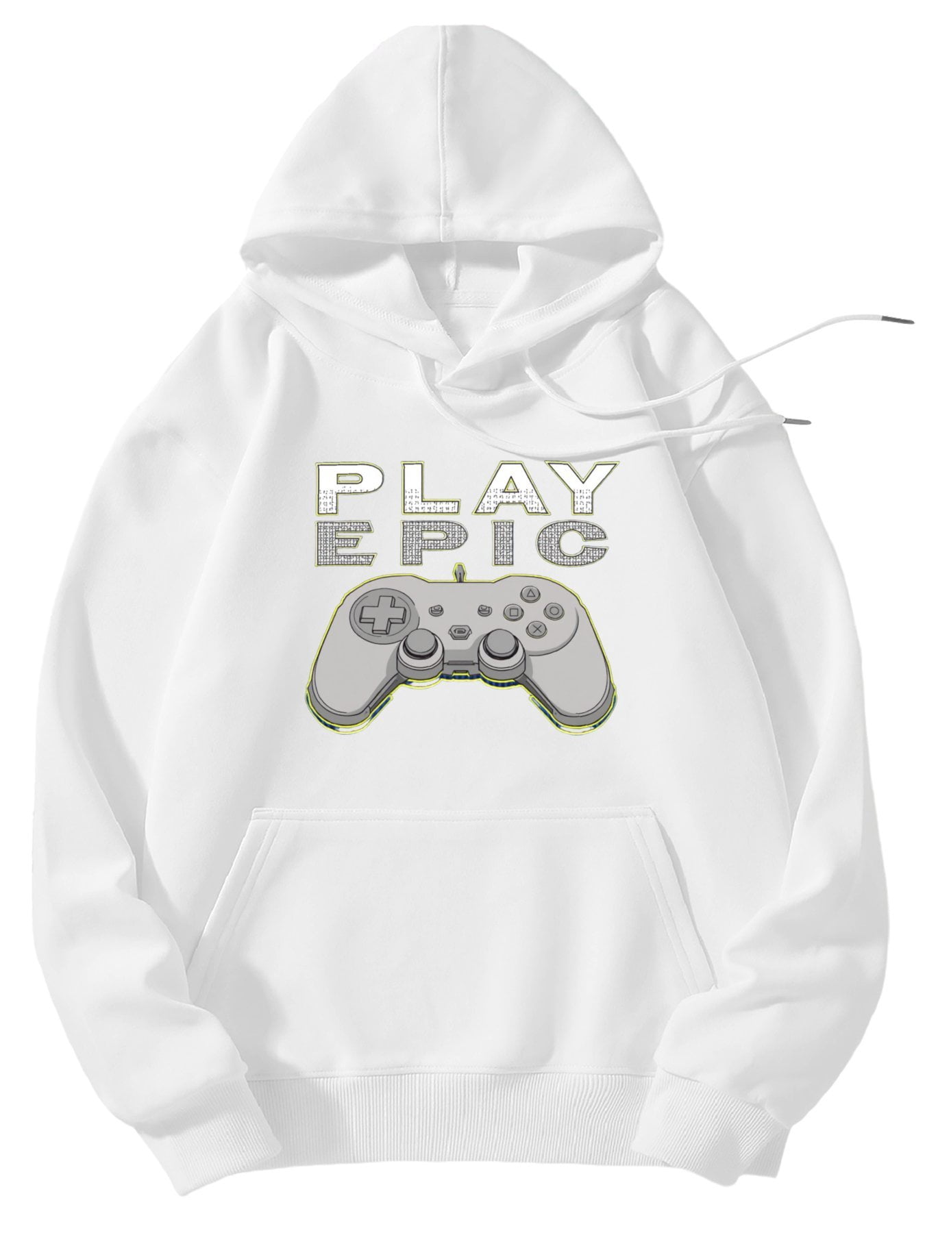 Men's Pocket Graphic Hooded Pullover, A Gaming Controller with PLAY ...