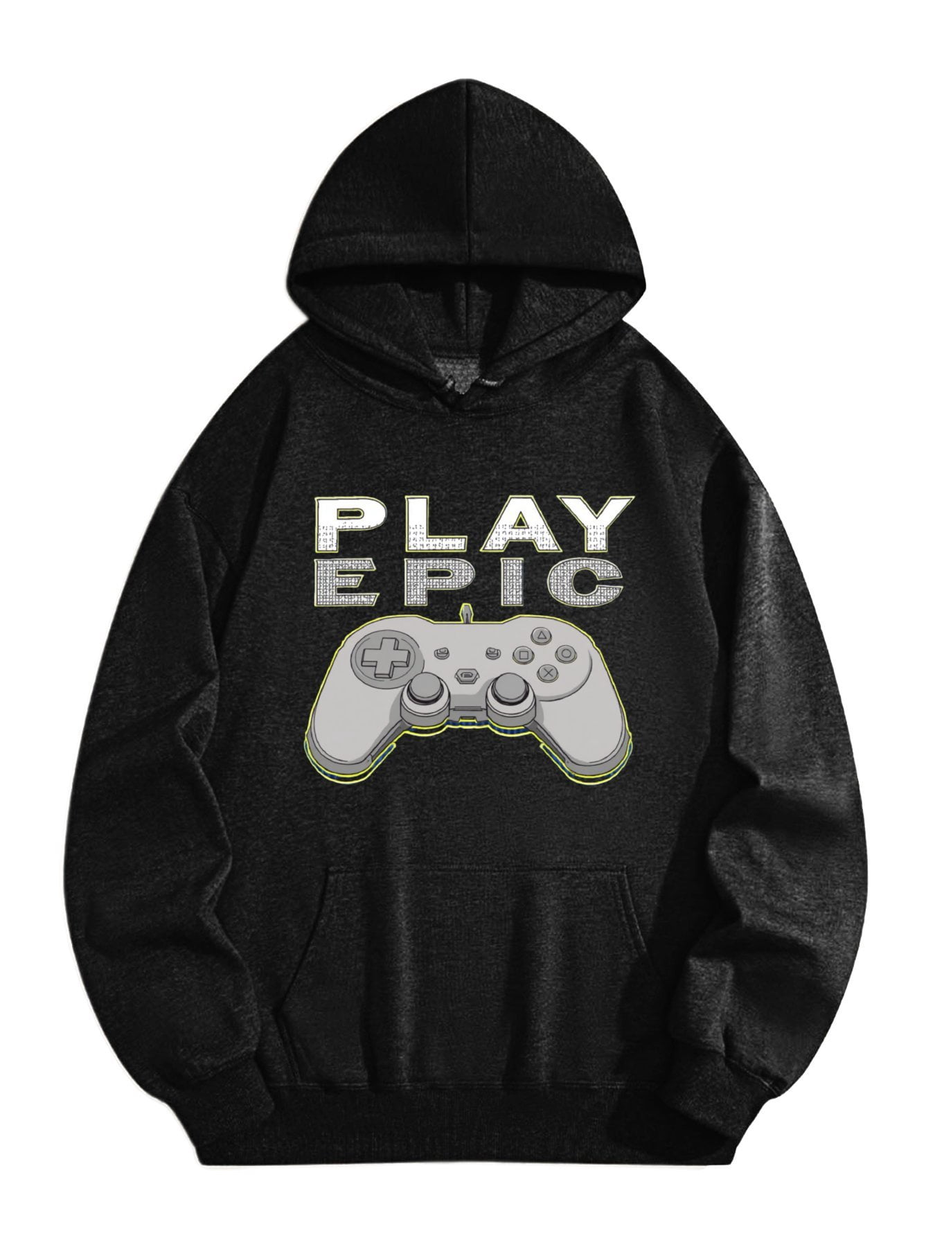 Men's Pocket Graphic Hooded Pullover, A Gaming Controller with PLAY ...