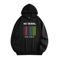 Men's Pocket Graphic Hooded Pullover, Barcode Shows No Signal Message ...