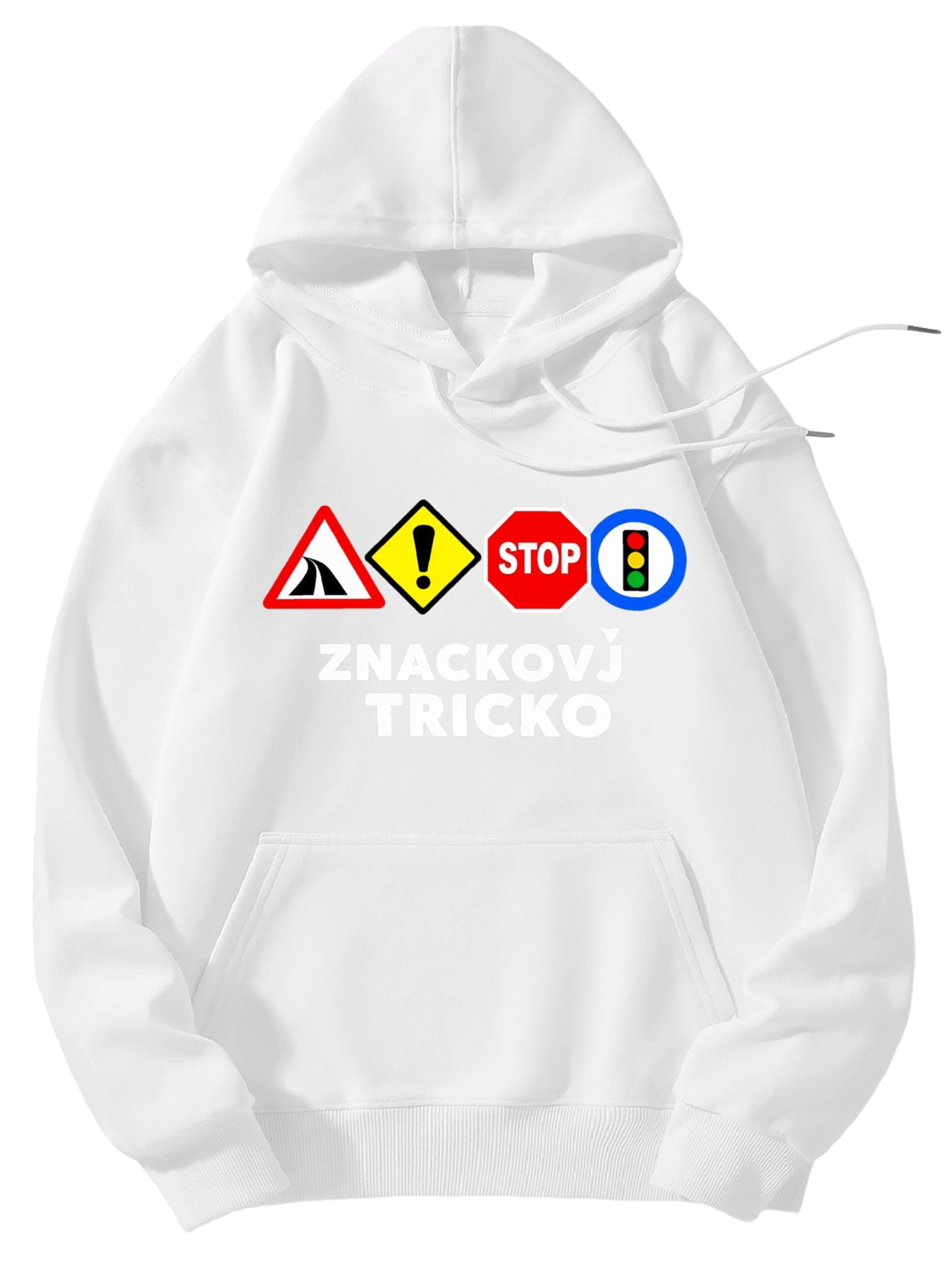 Men's Pocket Graphic Hooded Pullover, Road Signs And Text Below, Sizes ...