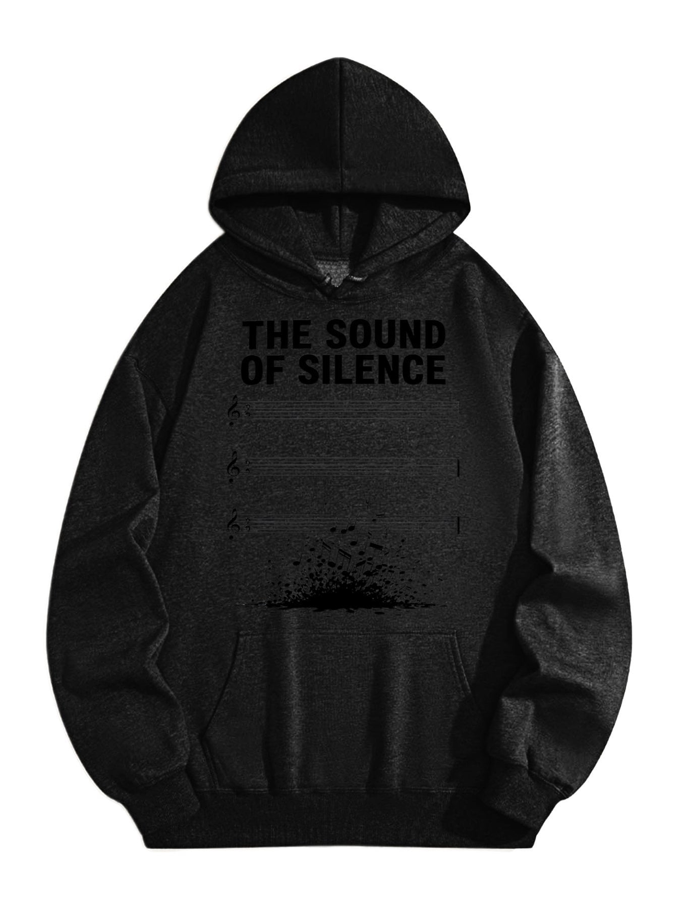 Men's Pocket Graphic Hooded Pullover, Sound of Silence Album Design ...