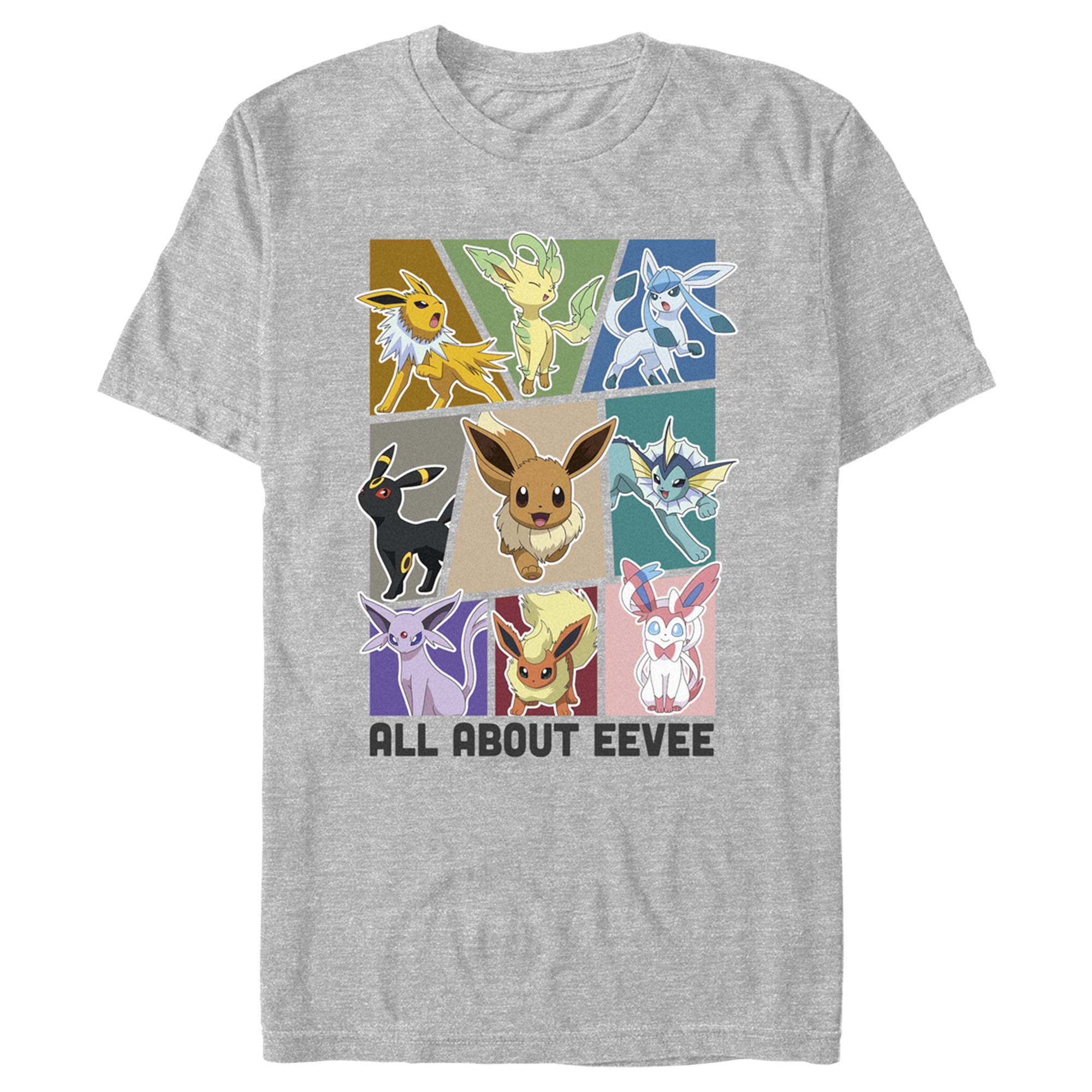 Men's Pokemon Eevee Evolutions Graphic Tee Shirt, Athletic Heather, X ...