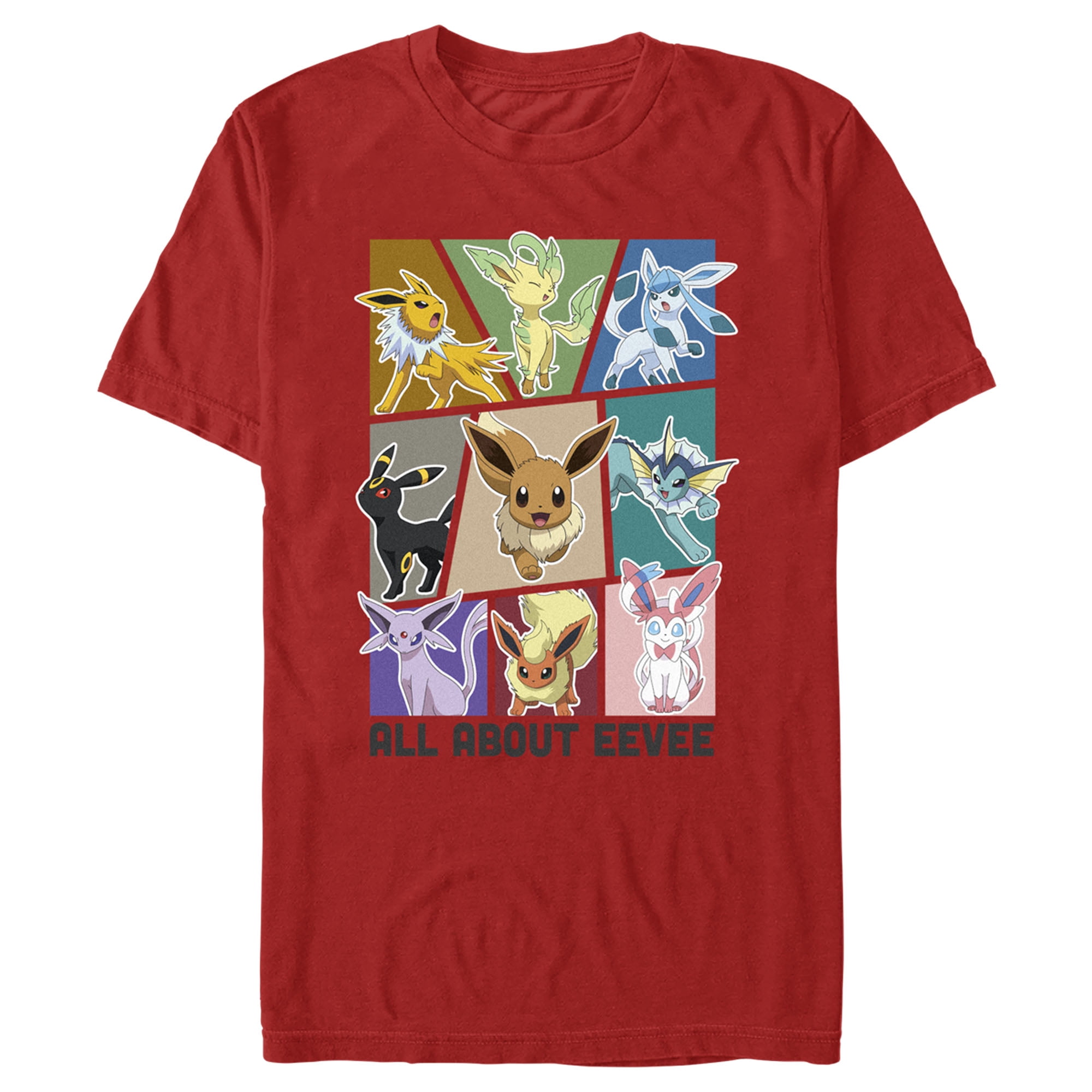 Pokemon Men's Eeveeloution Graphic Tee Shirt, Red Medium - Official ...