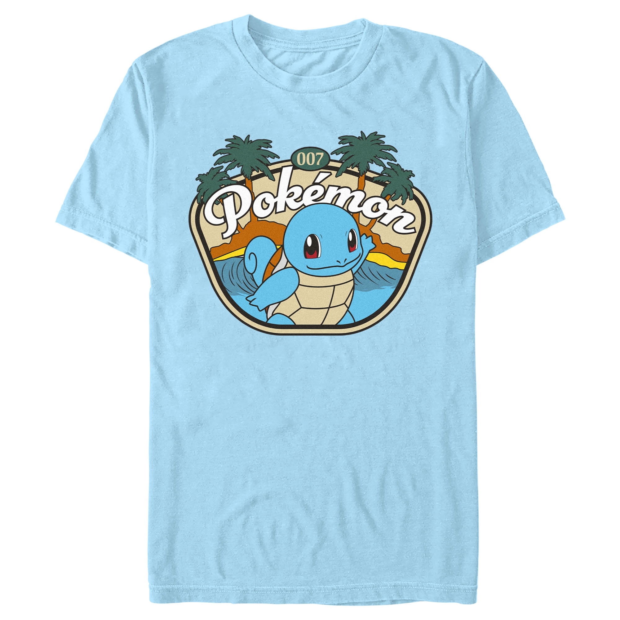 Men's Pokemon Beach Squirtle Graphic Tee Light Blue Large - Walmart.com