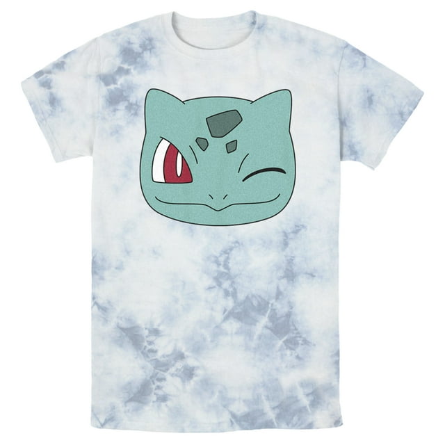 Men's Pokemon Bulbasaur Wink Face Graphic Tee White/Blue Large ...