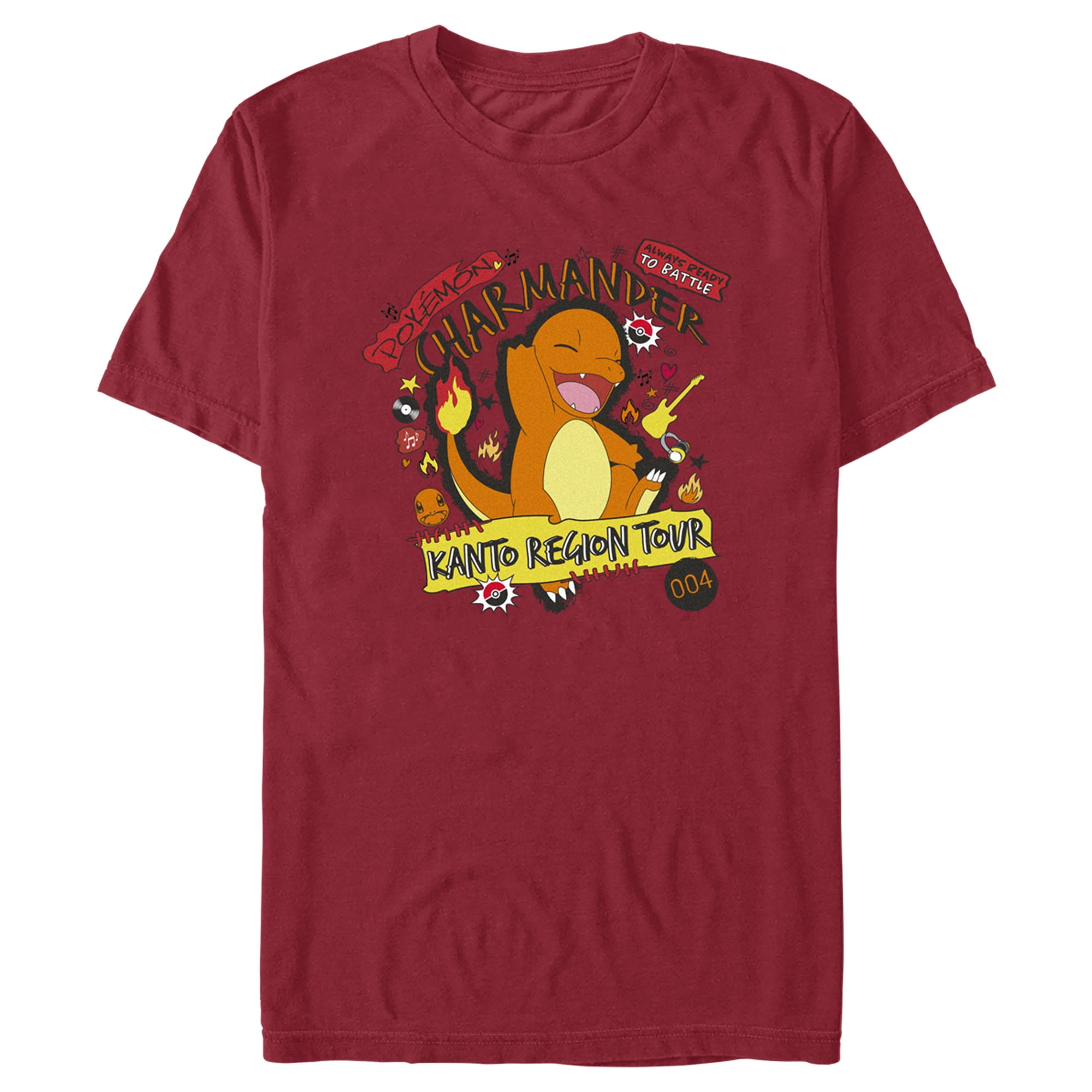 Men's Pokemon Charmander Kanto Tour Graphic Tee Cardinal Medium ...