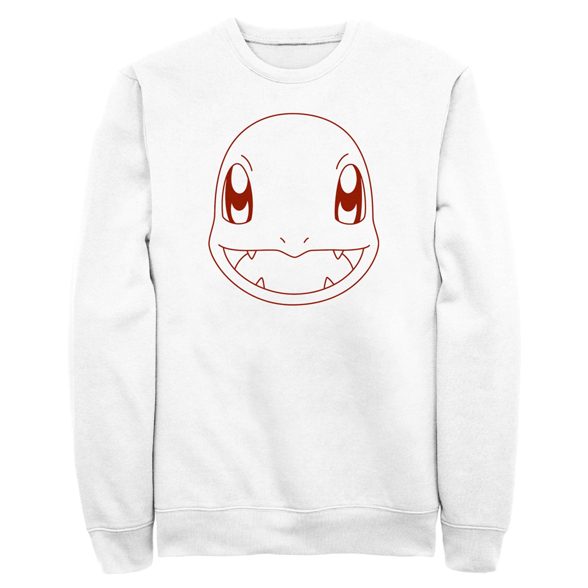 Men's Pokemon Charmander Line Art Face Sweatshirt White Small - Walmart.com