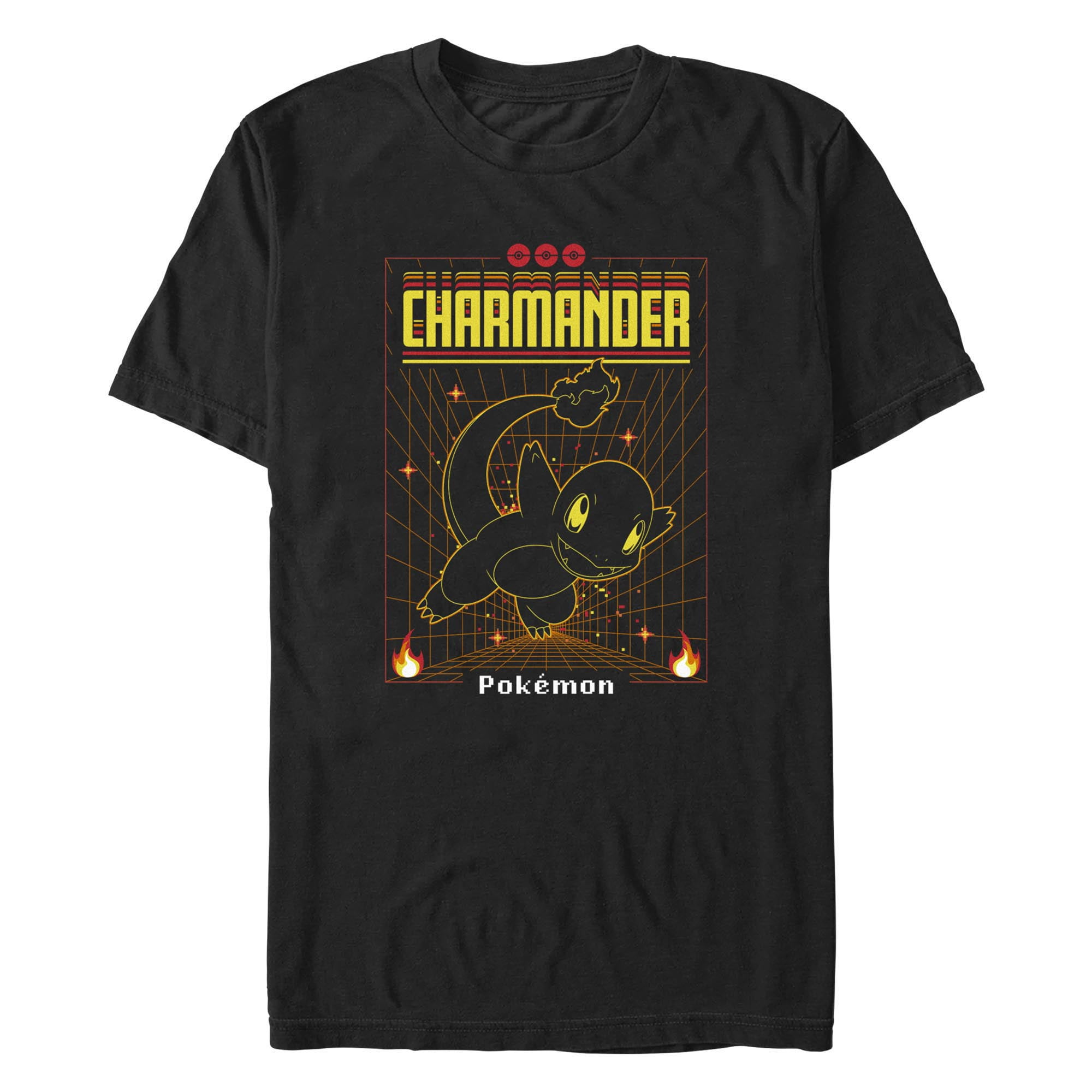 Men's Pokemon Charmander Retro Grid Graphic T-Shirt - Walmart.com