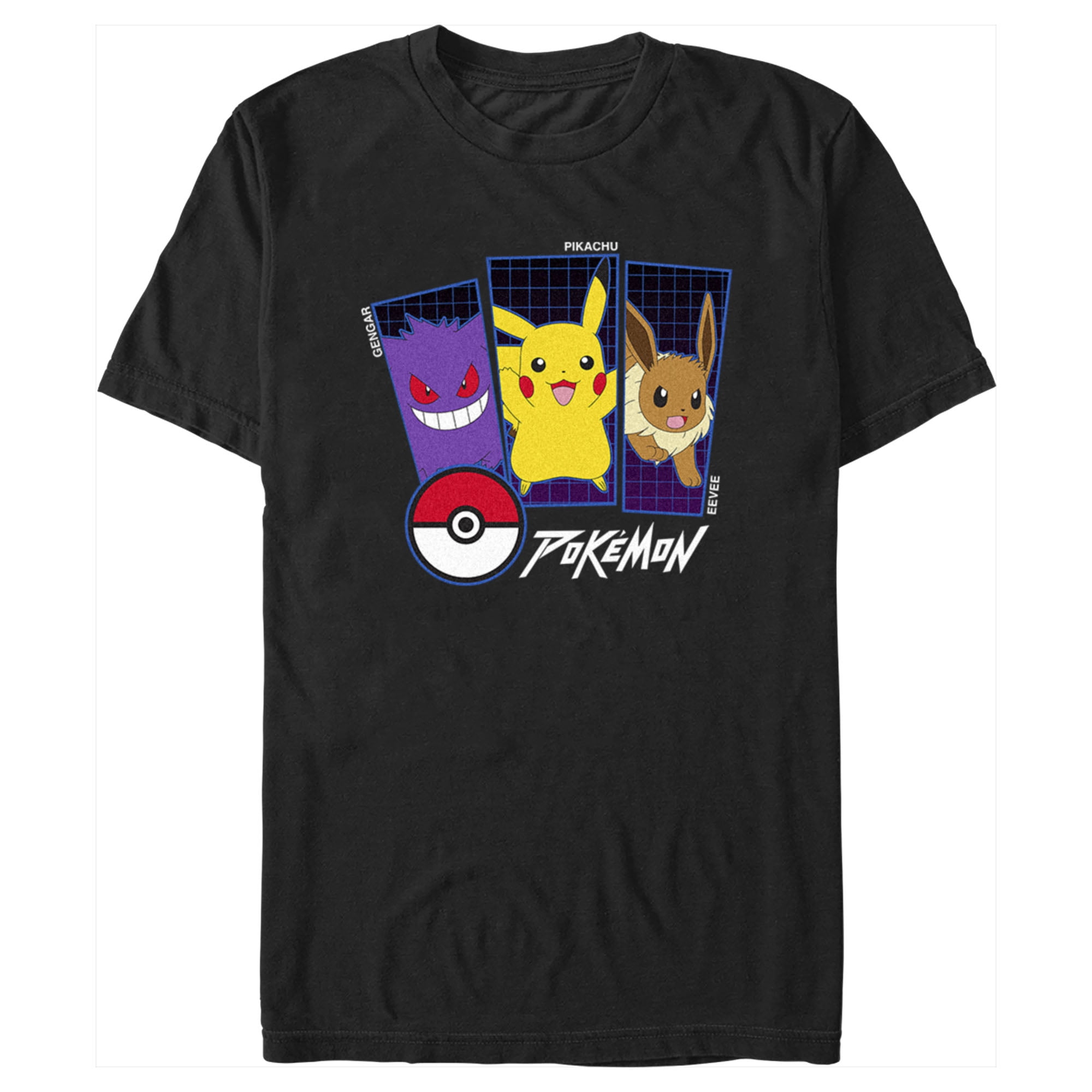 Men's Pokemon Classic Trio Graphic Tee Black Small - Walmart.com
