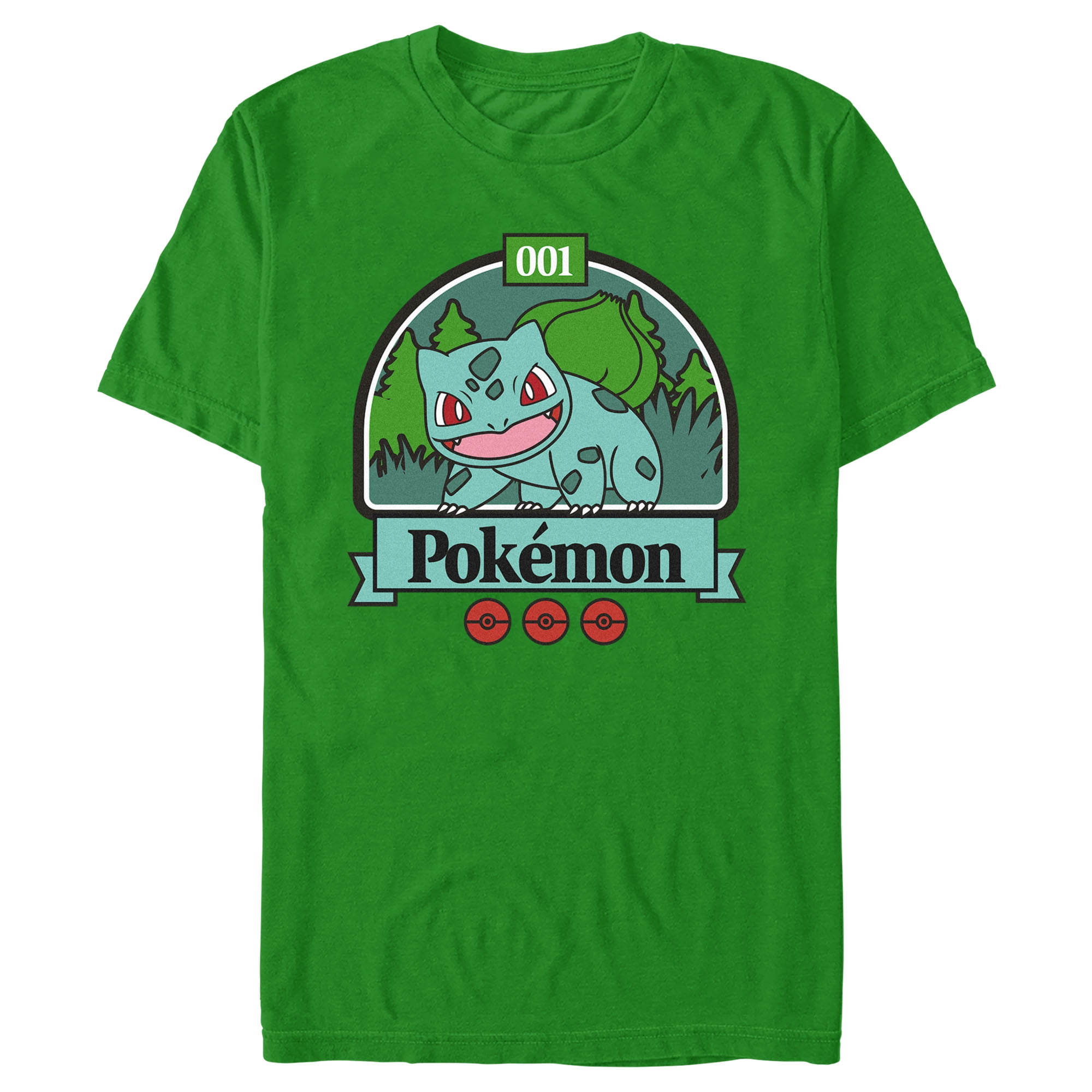 Men's Pokemon Grasslands Bulbasaur Graphic Tee Kelly Green Medium ...