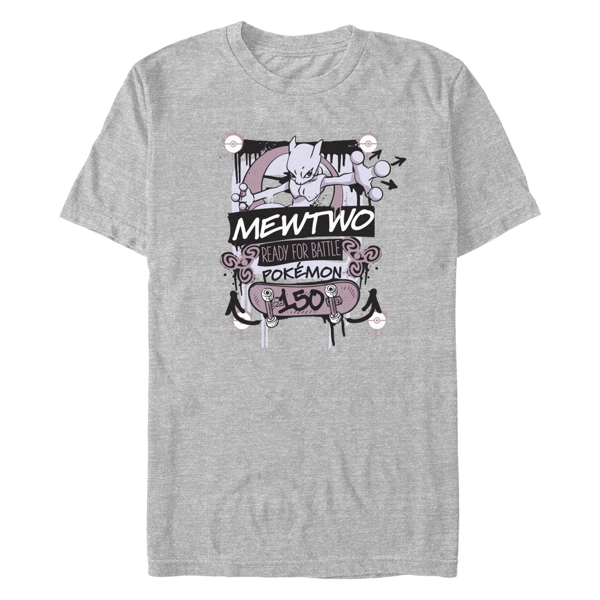 Men's Pokemon Mewtwo Ready for Battle Graphic Tee Athletic Heather X ...