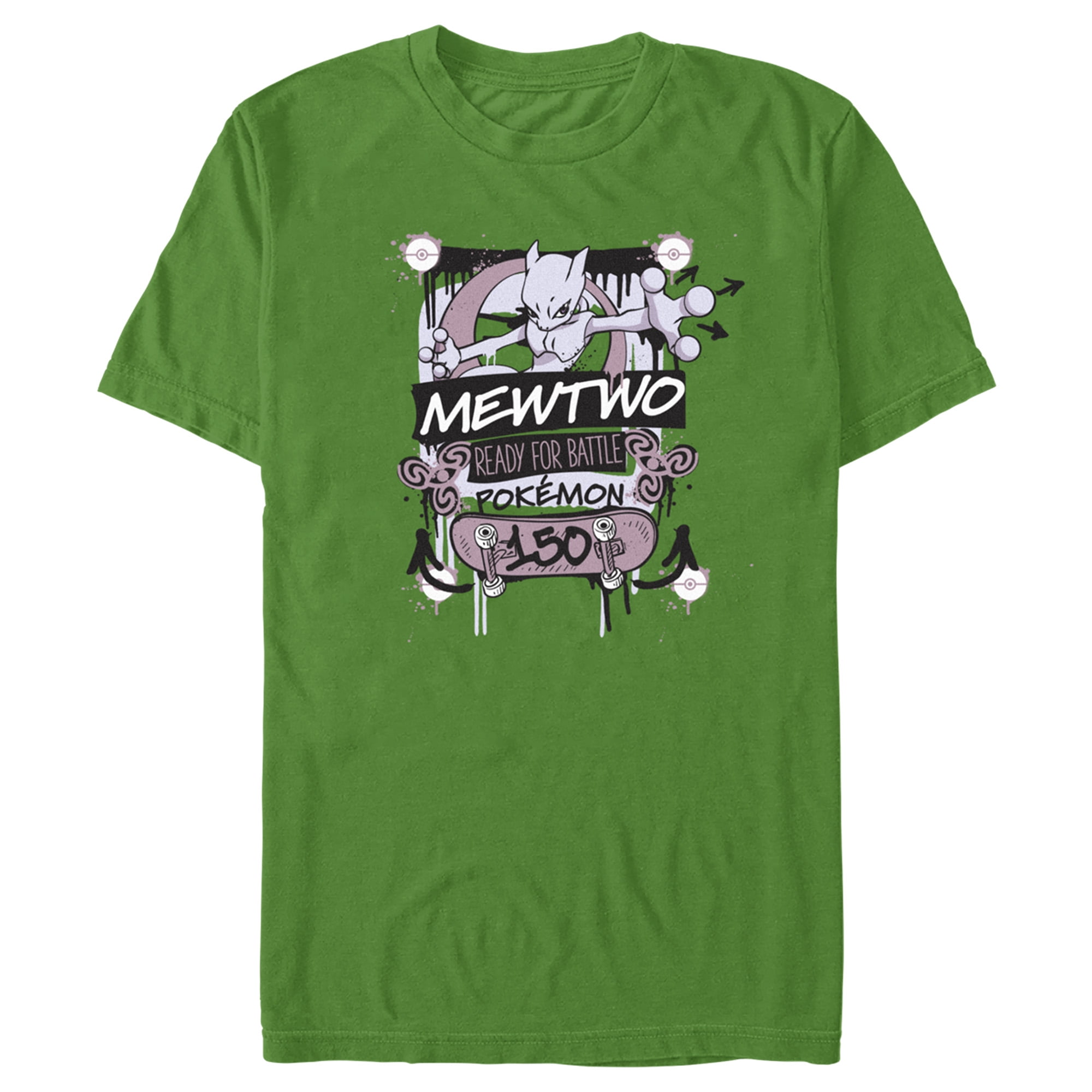 Men's Pokemon Mewtwo Ready for Battle Graphic Tee Kelly Green Medium ...