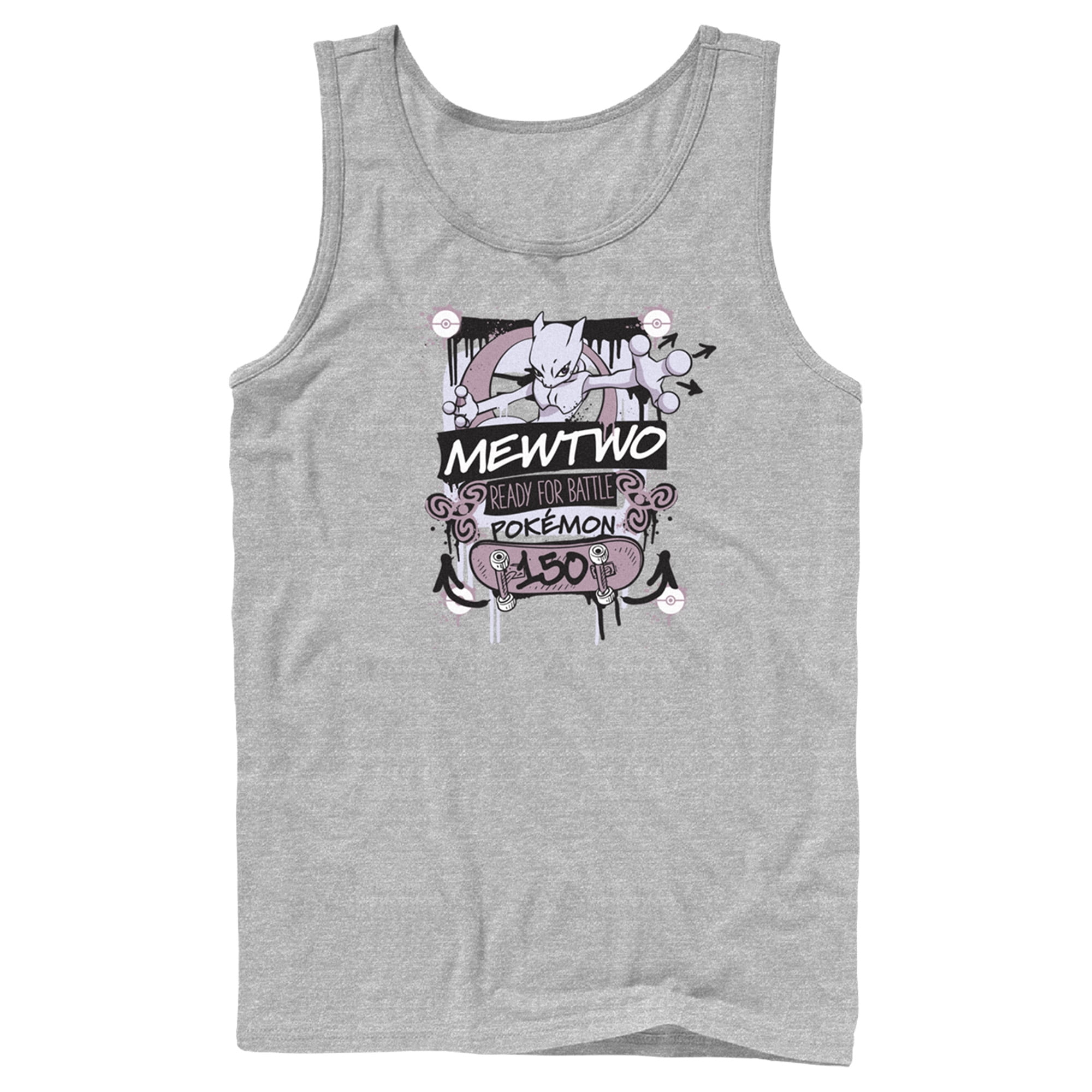 Men's Pokemon Mewtwo Ready for Battle Tank Top Athletic Heather Small ...