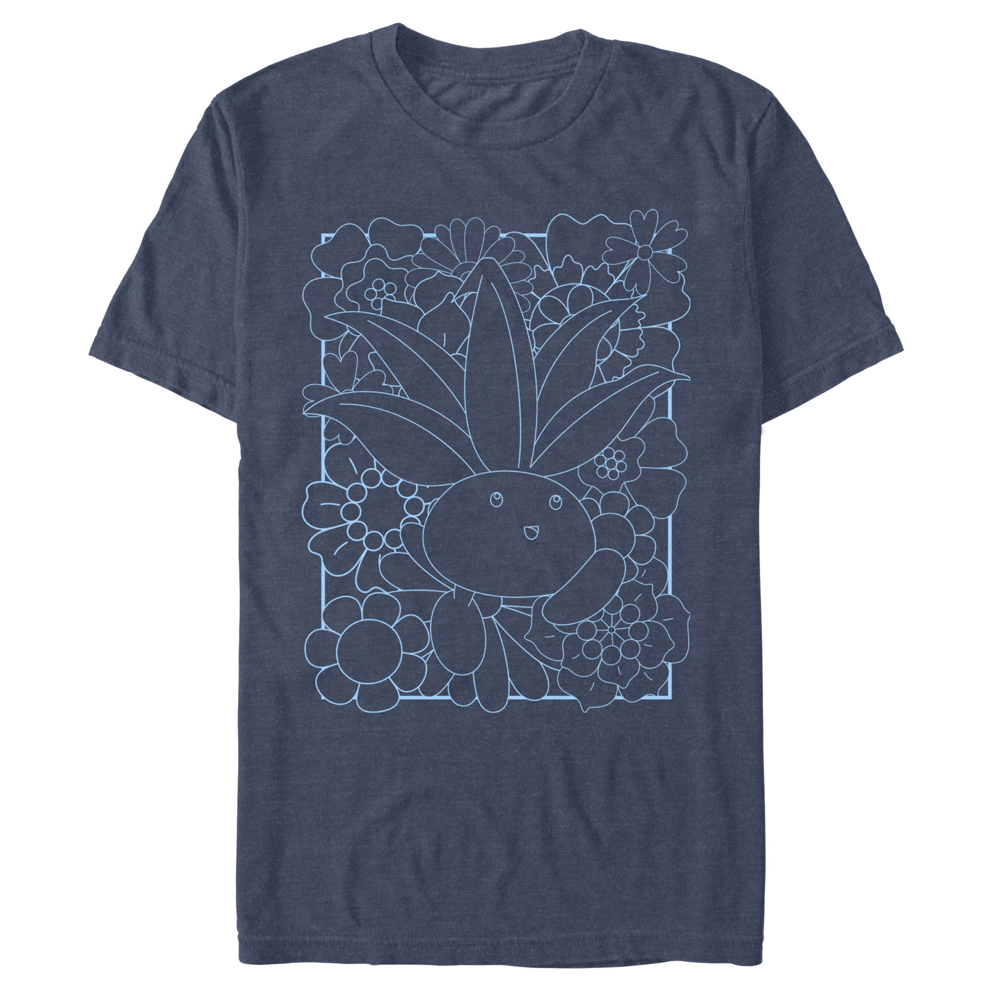 Men's Pokemon Oddish Outline Graphic Tee Navy Blue Heather Large ...