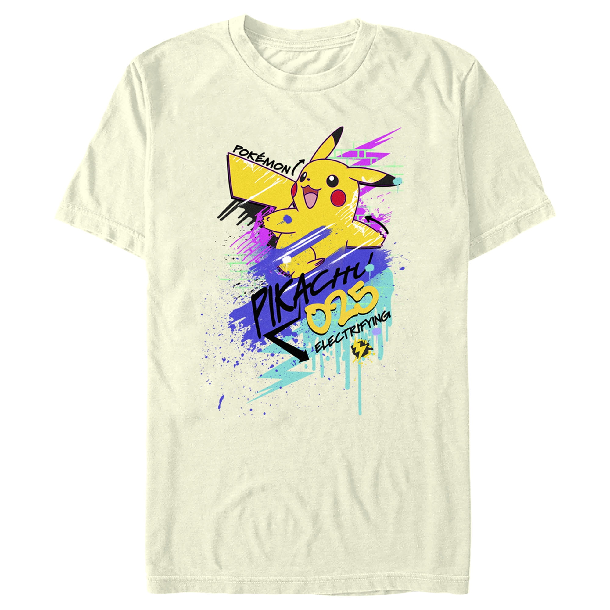 Men's Pokemon Pikachu 025 Electrifying Graphic Tee Beige 2X Large ...