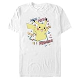 Men's Pokemon Pikachu 80s Party Graphic Tee White Medium - Walmart.com
