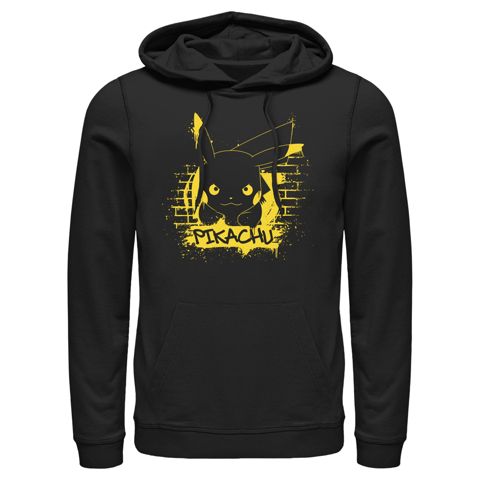 Men's Pokemon Pikachu Mural Pull Over Hoodie Black Medium - Walmart.com