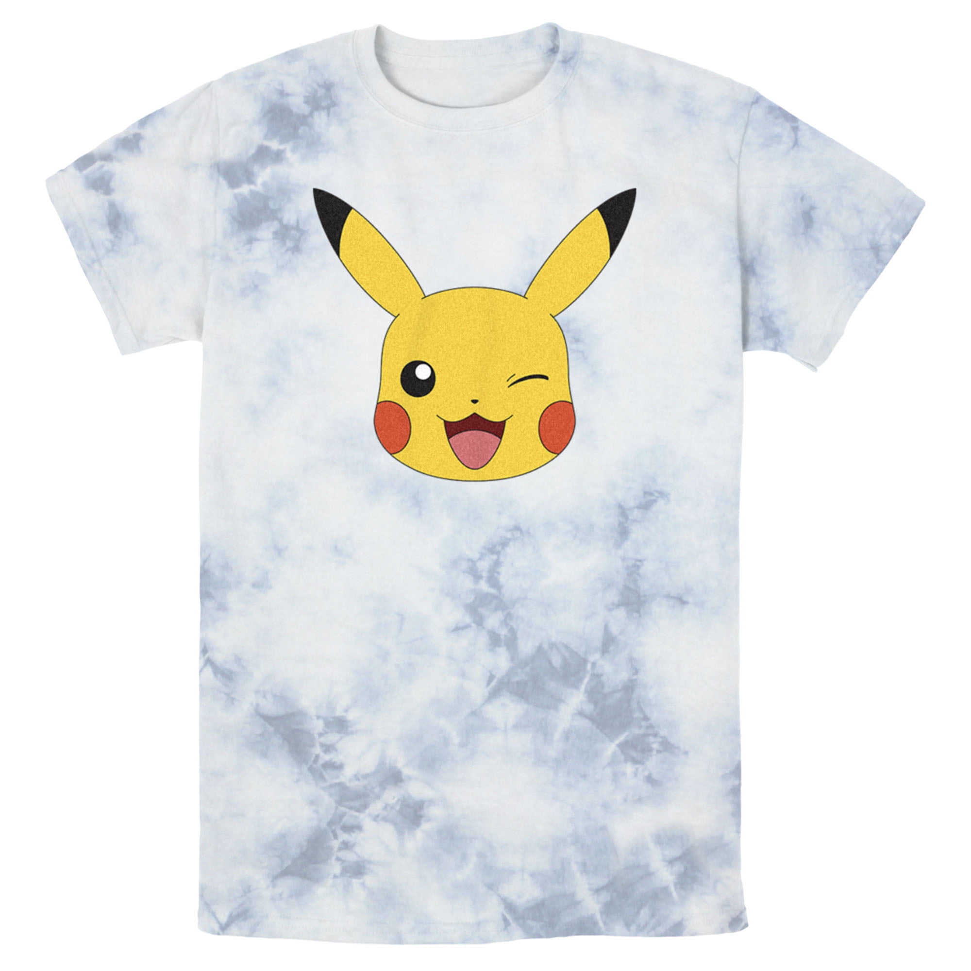 Men's Pokemon Pikachu Wink Face Graphic Tee White/Blue Large - Walmart.com