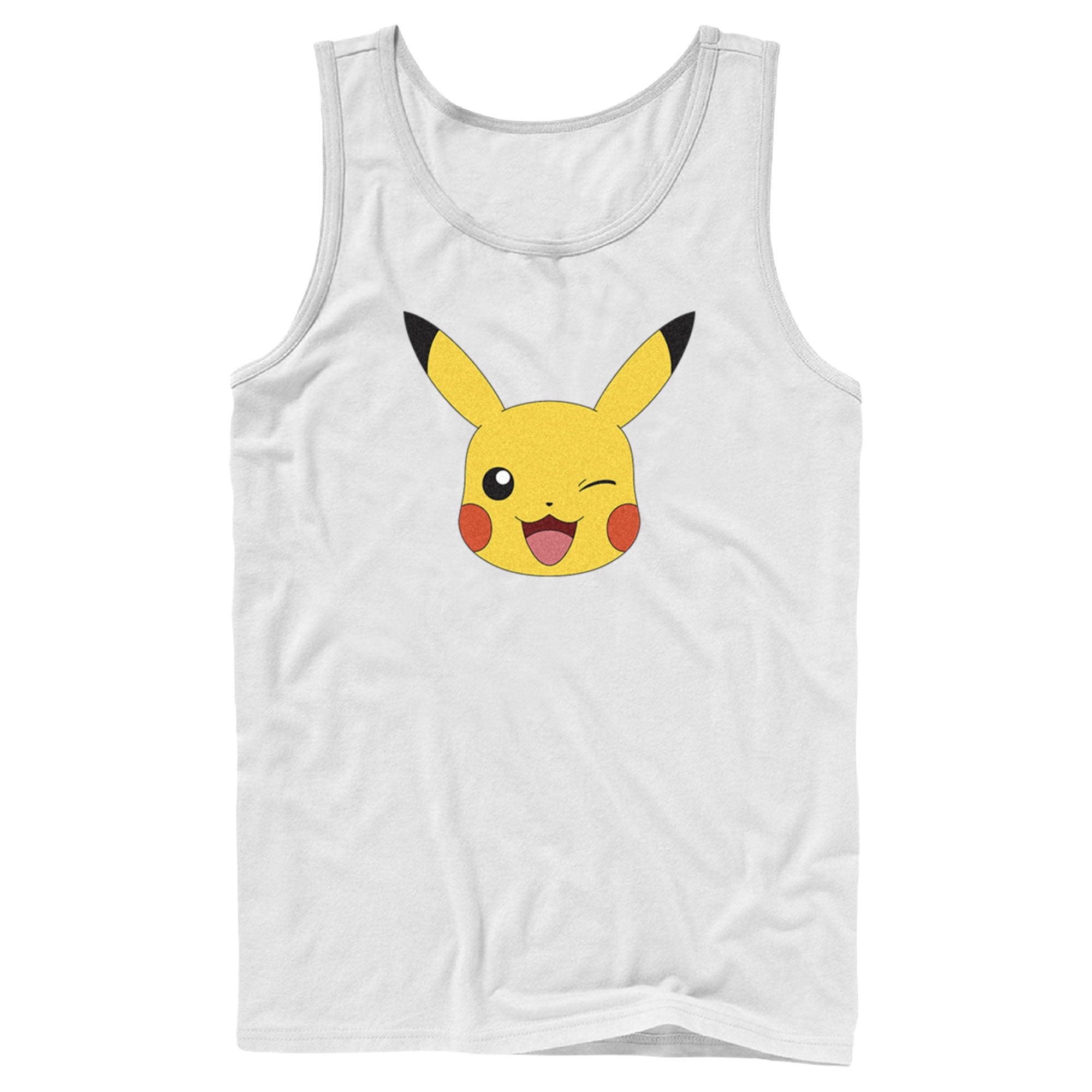 Men's Pokemon Pikachu Wink Face Tank Top White Medium - Walmart.com