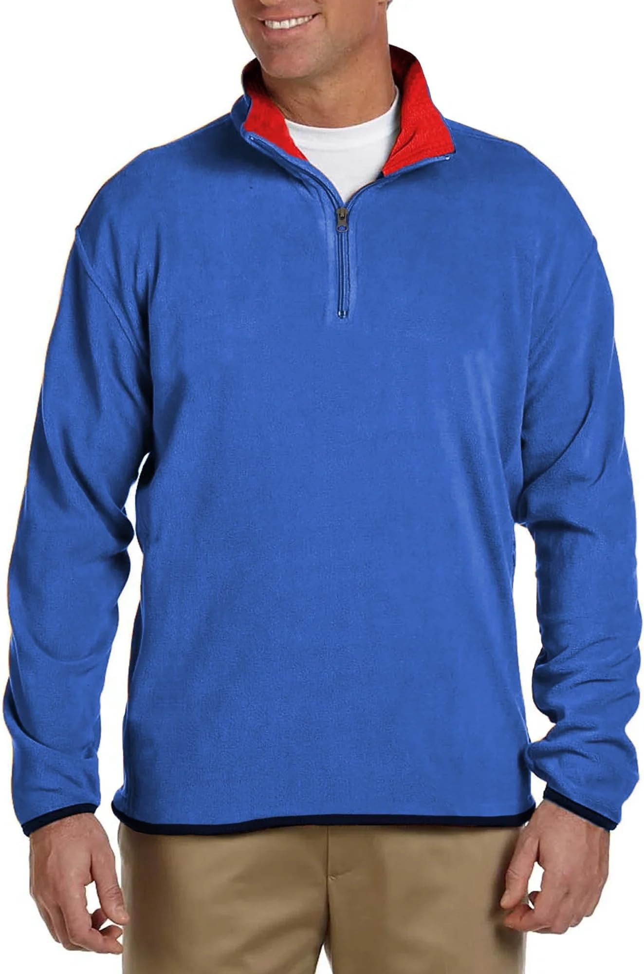 Men’s Polar Fleece Thermal Quarter Zip Pullover in 6 Colors - Walmart.com