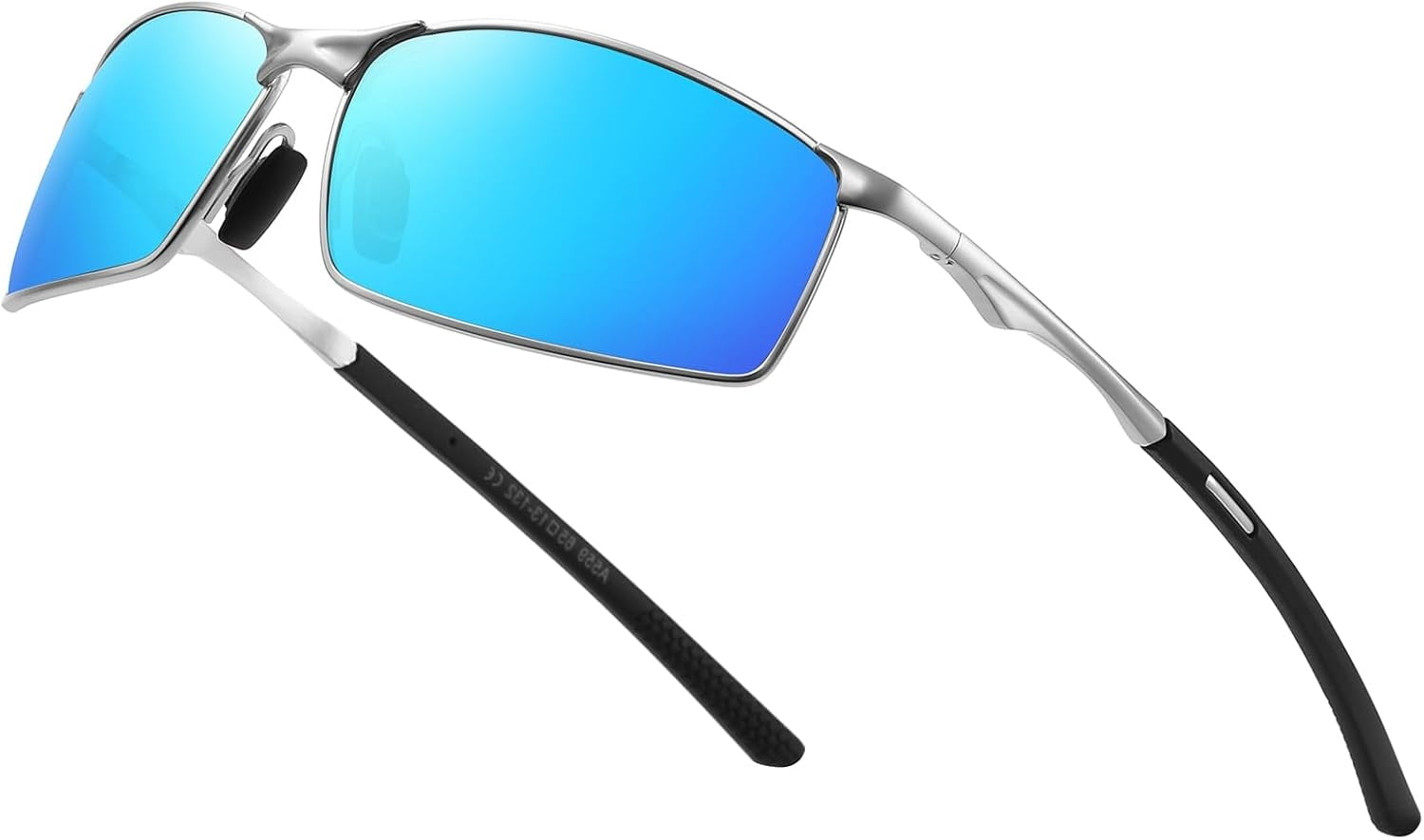 Men's Polarized Rectangular Sunglasses Ultra Lightweight Metal Frame ...