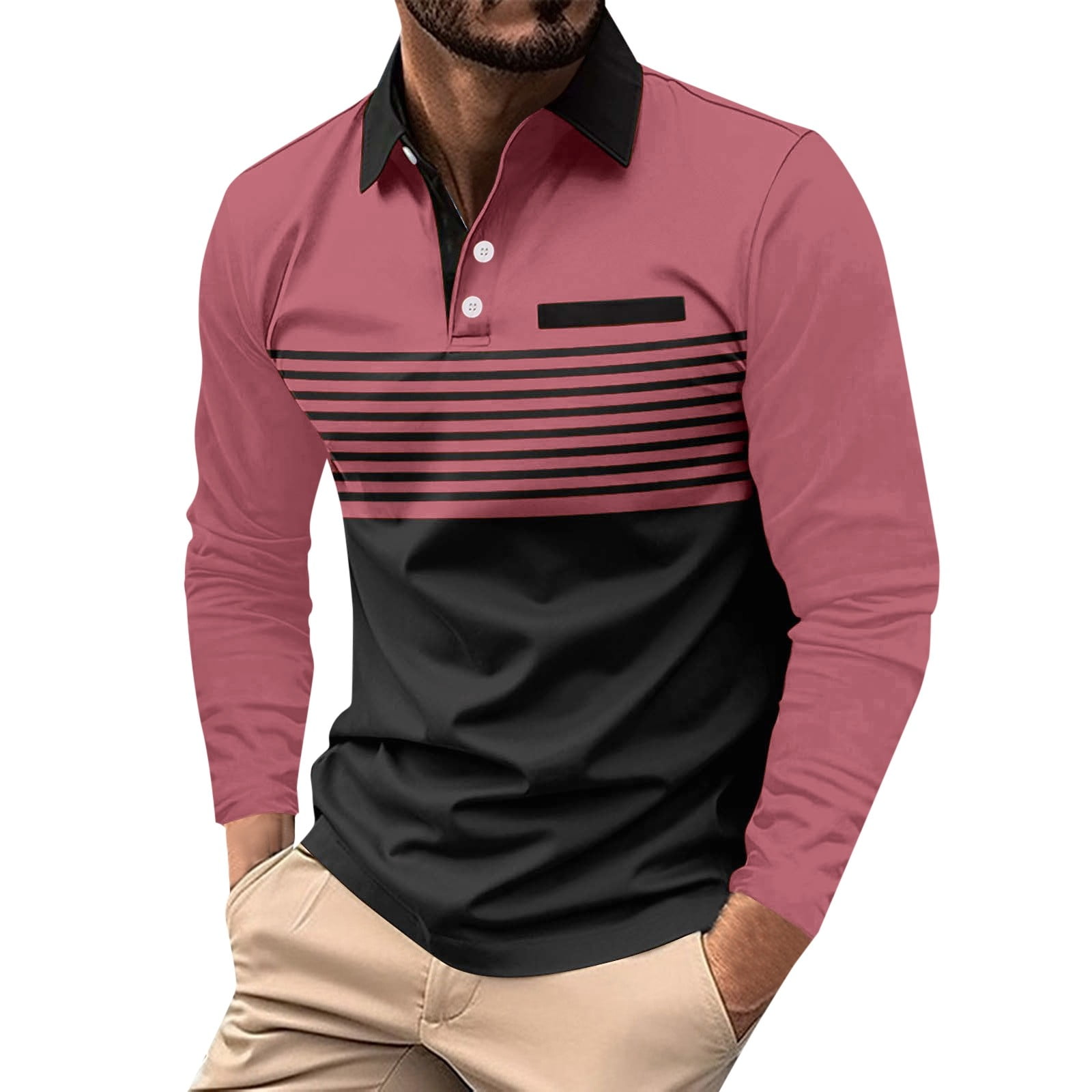 Men's Polo Shirts Long Sleeve Golf Polo Shirts for Men UPF 50+ Sun ...