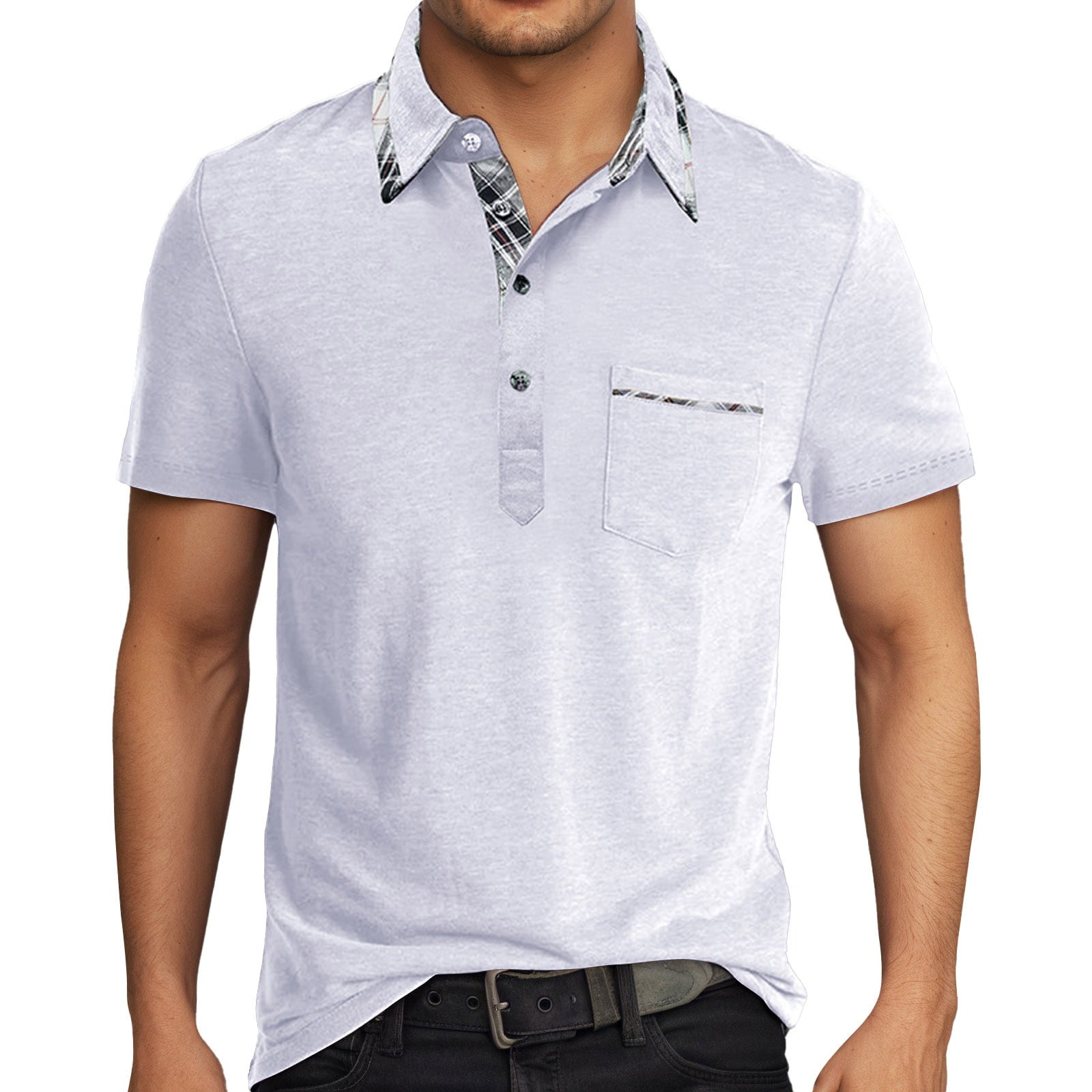 Men's Polos Shirts Casual Wear Lightweight Button Spring Summer Autumn ...