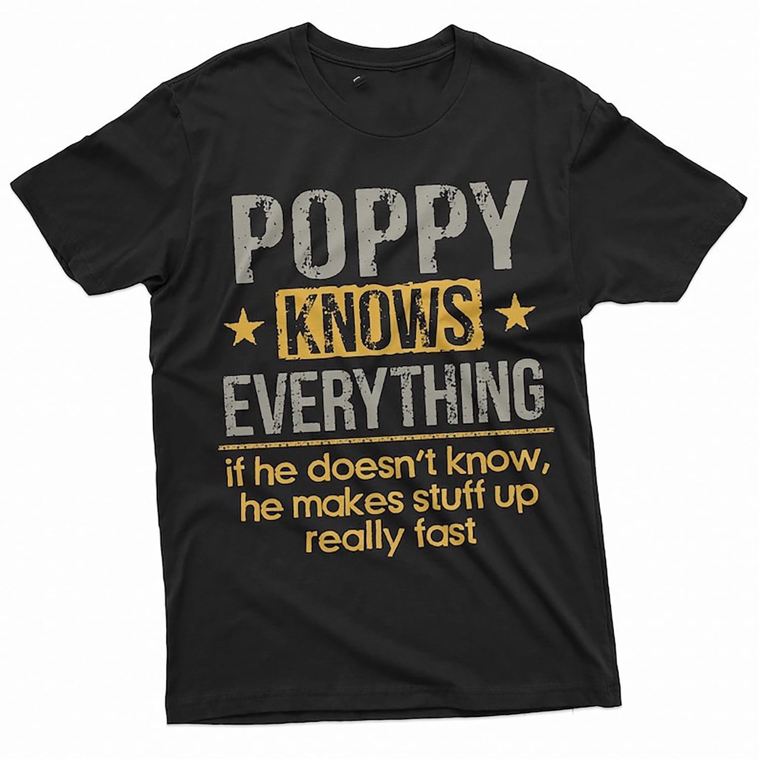 Men's Poppy T-shirt Grandpa Pops papa Poppy Knows Everything Birthday ...