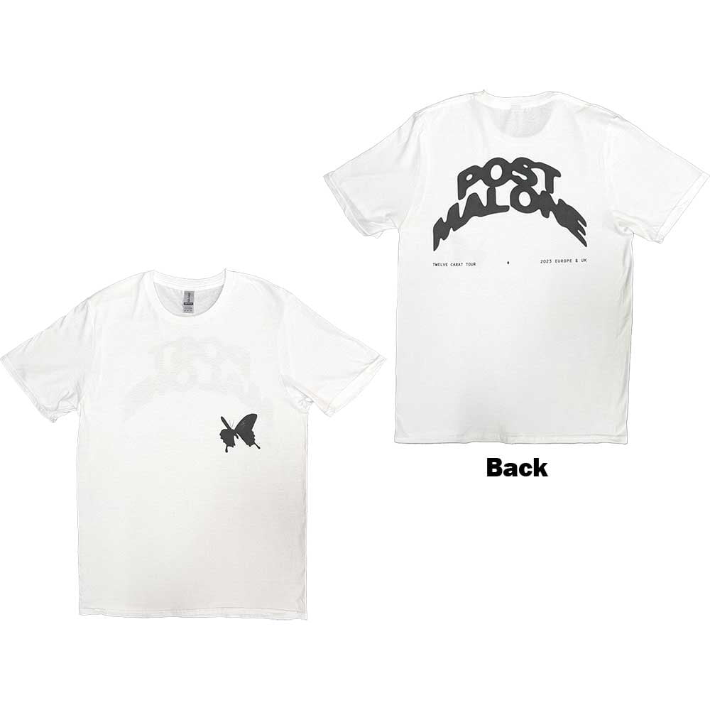 Men's Post Malone Curved Logo 2023 Tour T-shirt Small White - Walmart.com