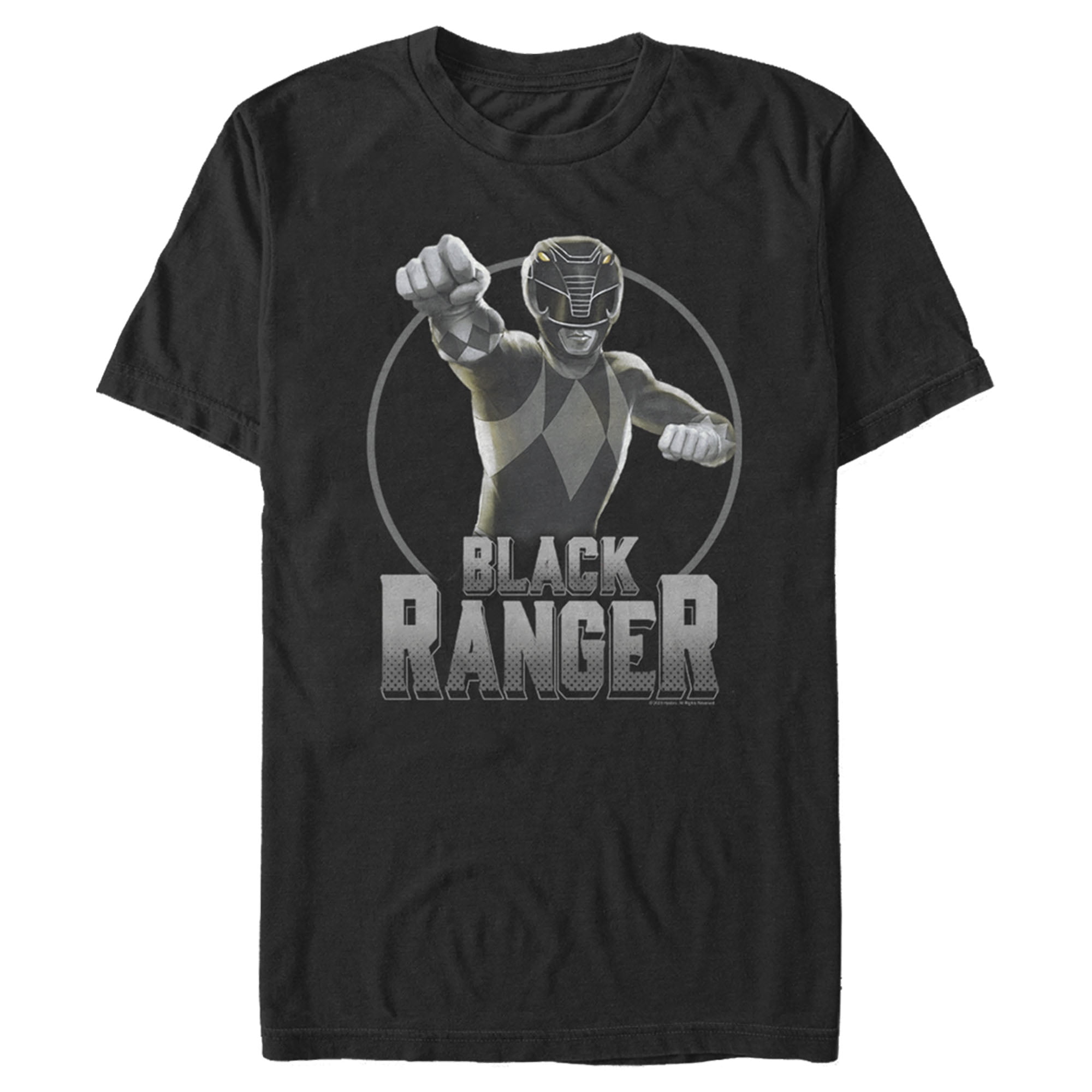 Men's Power Rangers Black Ranger Circle Portrait Graphic Tee Black 3X ...
