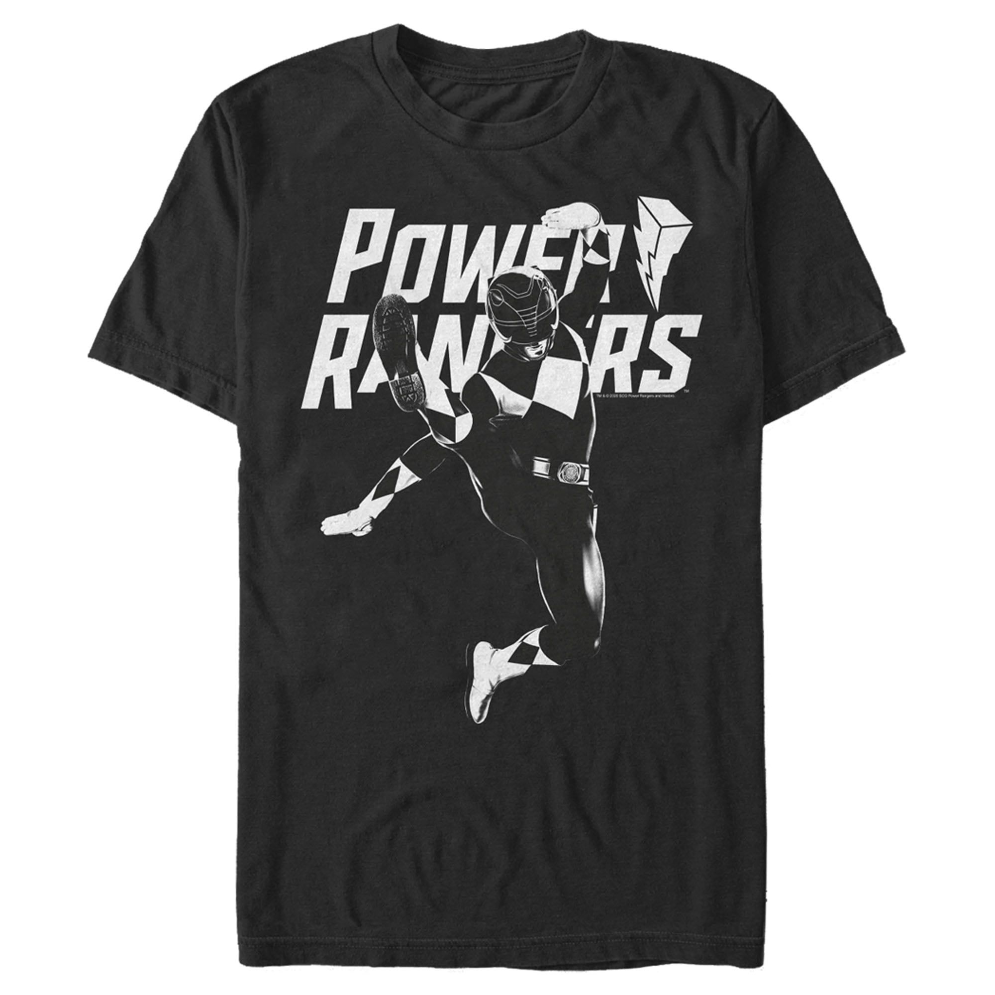 Men's Power Rangers Black Ranger Jump Kick Graphic Tee Black Small ...