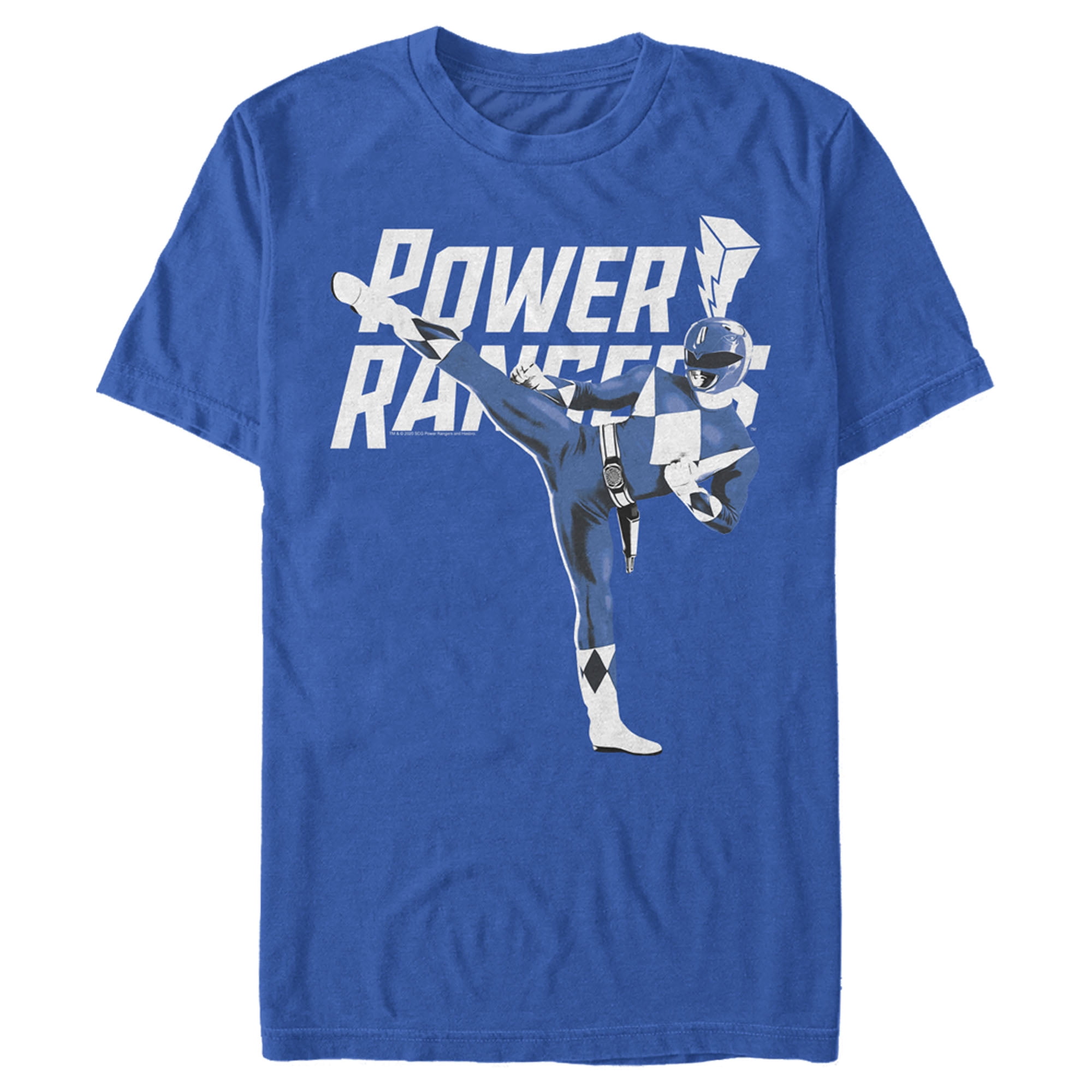 Men's Power Rangers Blue Ranger High Kick Graphic Tee Royal Blue 2X ...