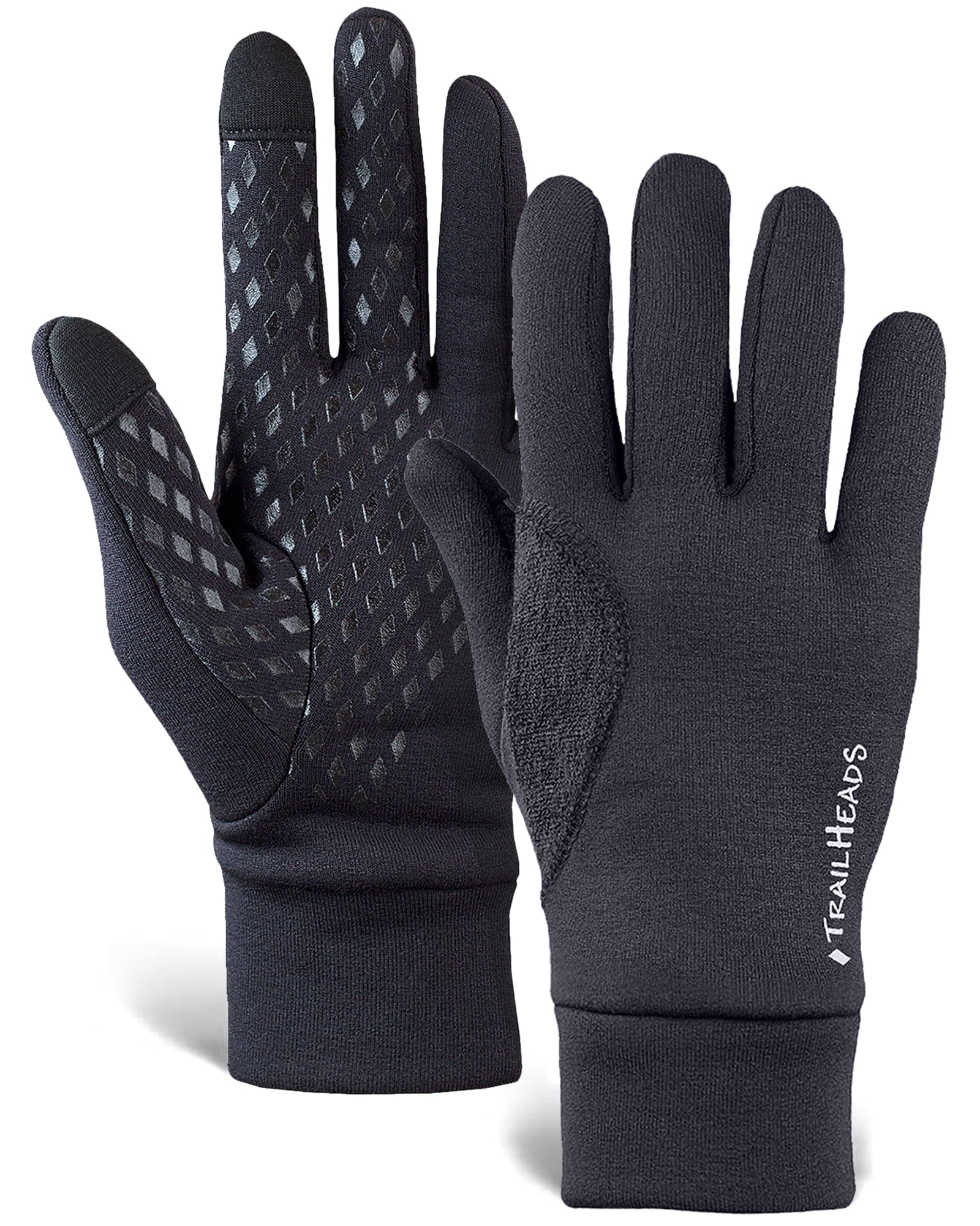 TrailHeads Men’s Running Gloves - Black Touchscreen Gloves ...