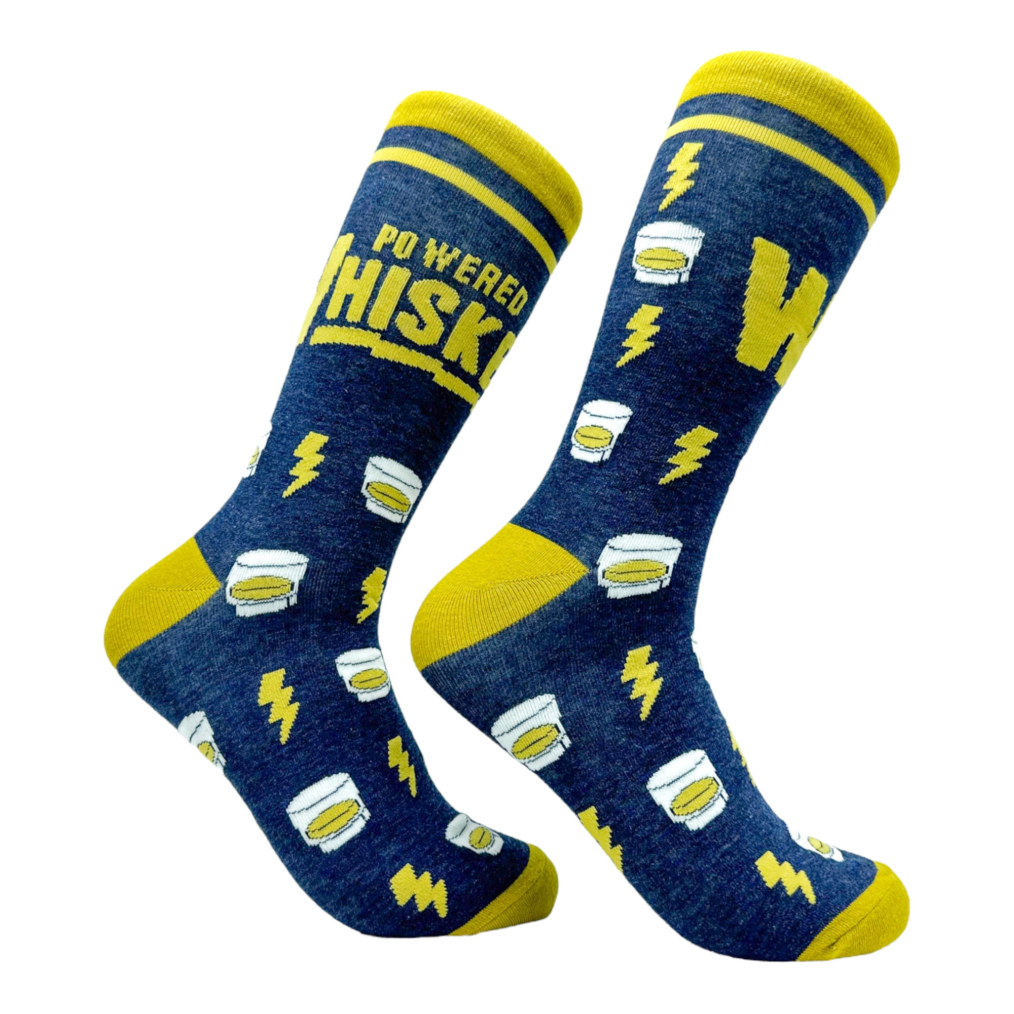 Men's Powered By Whiskey Socks Funny Alcohol Drinking Liquor Lovers ...