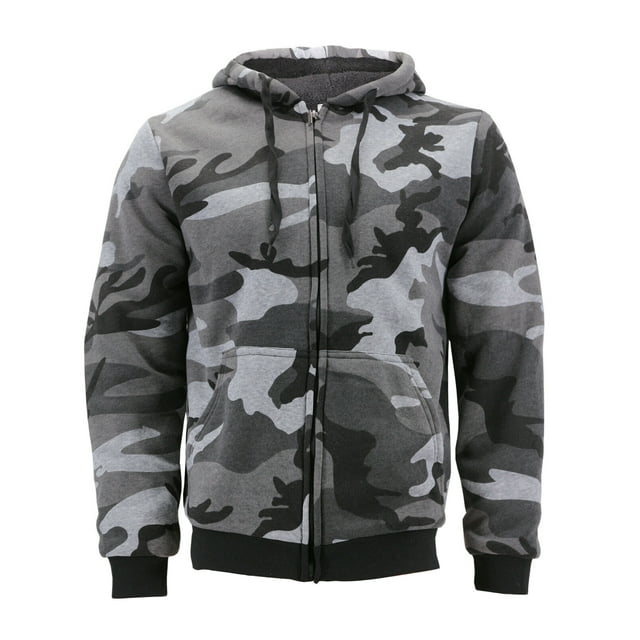 Men's Premium Athletic Soft Sherpa Lined Fleece Zip Up Hoodie Sweater ...