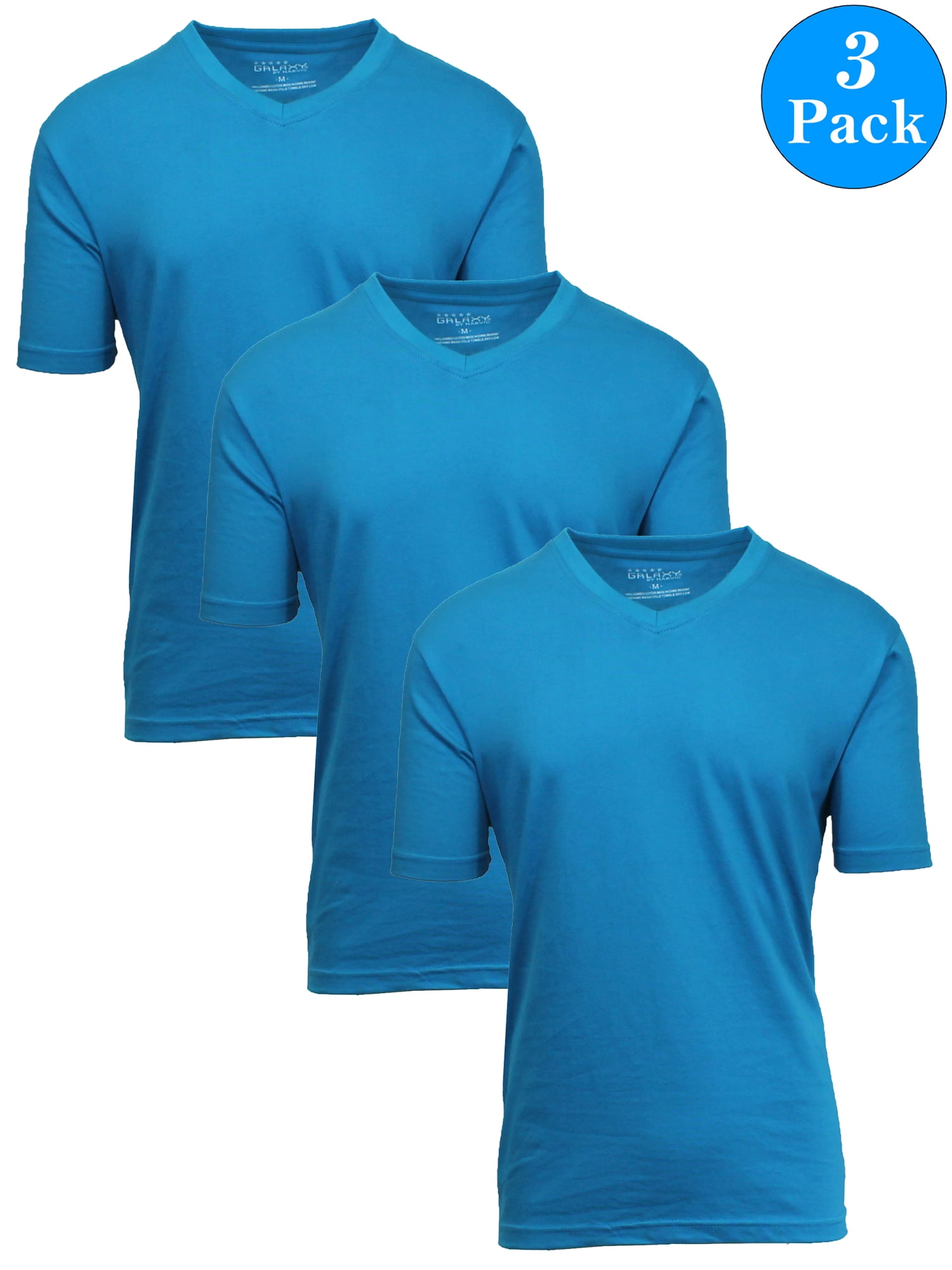 Men's Premium Cotton Blend Short Sleeve V-Neck Tees (3-Pack Extended ...