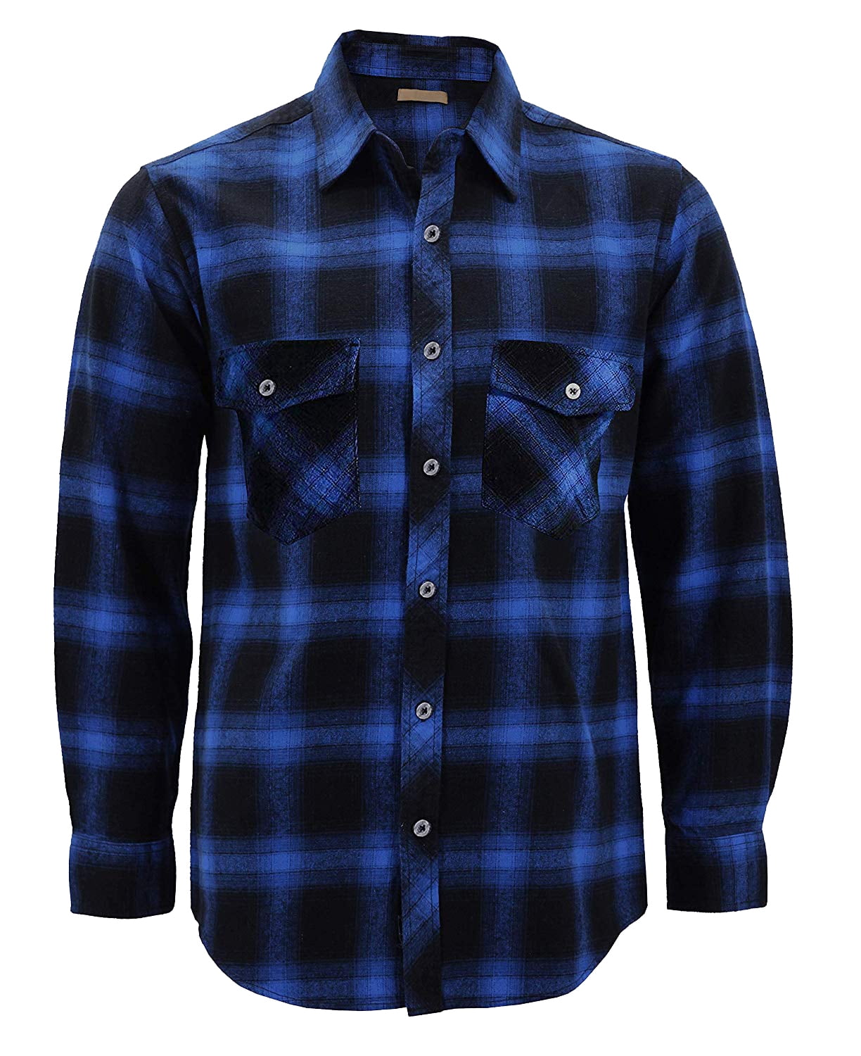 Men’s Premium Cotton Button Up Long Sleeve Plaid Comfortable Flannel ...