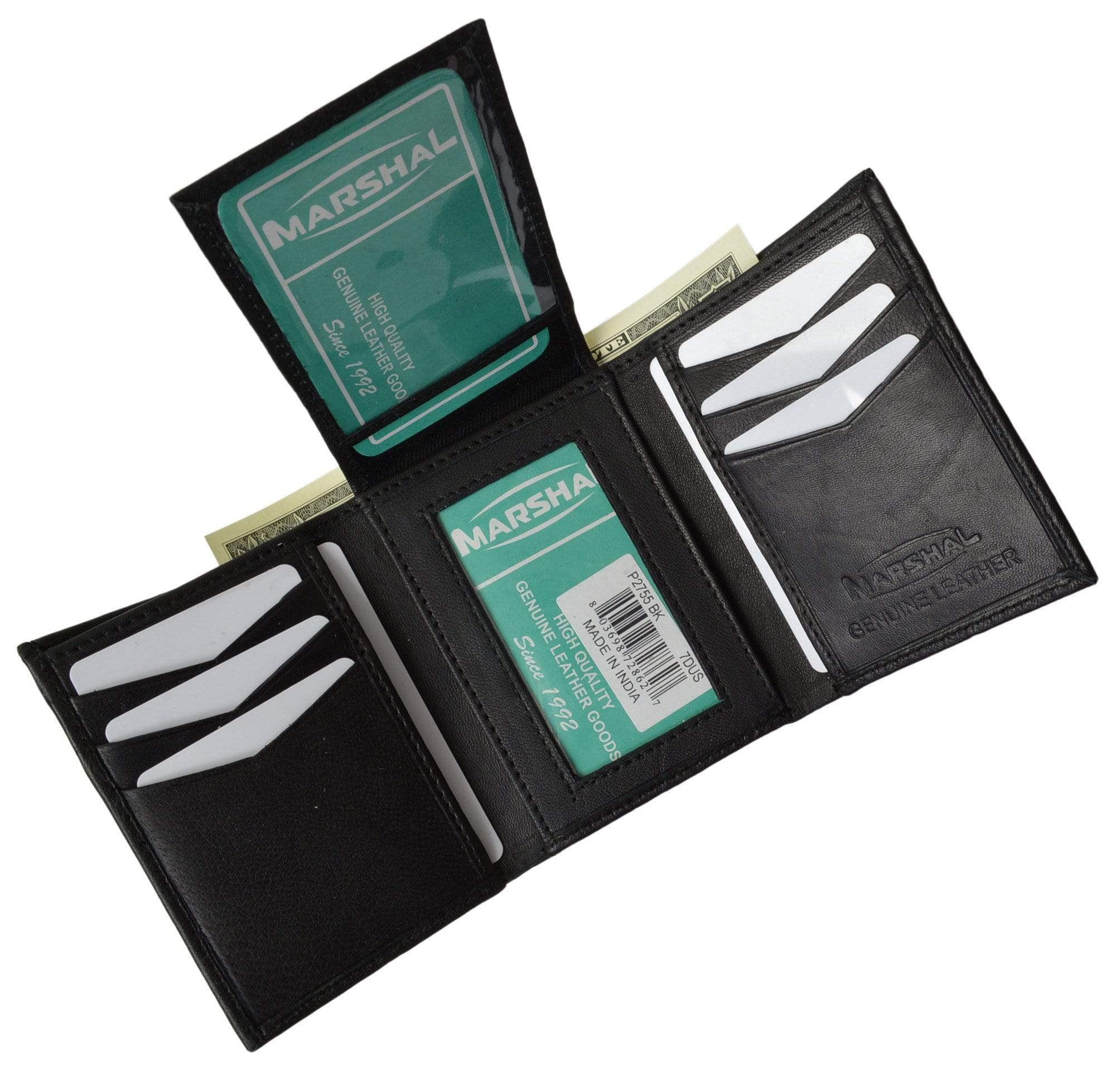 Men's Premium Leather Flip up ID Wallet P 2755 (C) - Walmart.com