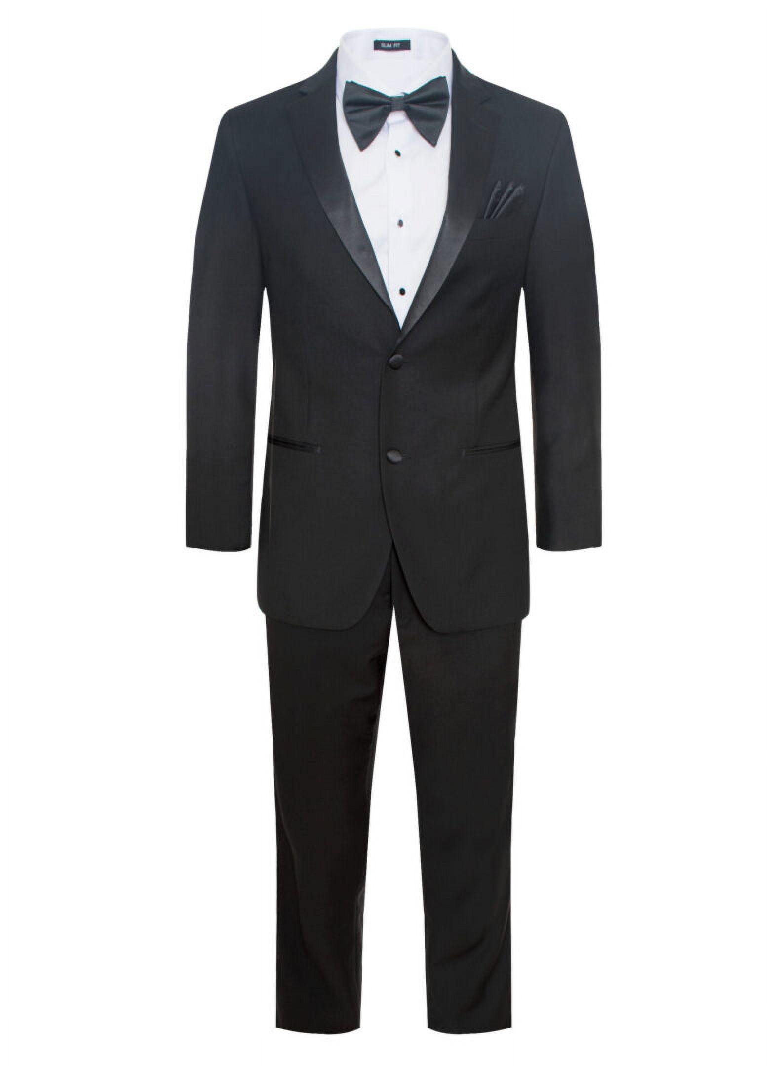 Men’s Premium Modern Fit Black Notch Lapel Two Buttons Tuxedo 44 Long ...