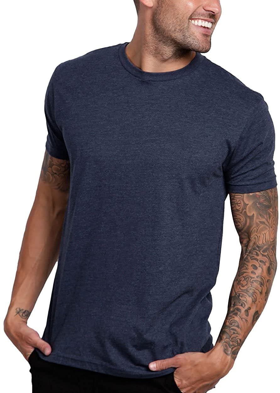 Men's Premium Plain Crewneck T-Shirts - Soft & Fitted Tees S - 4XL ...