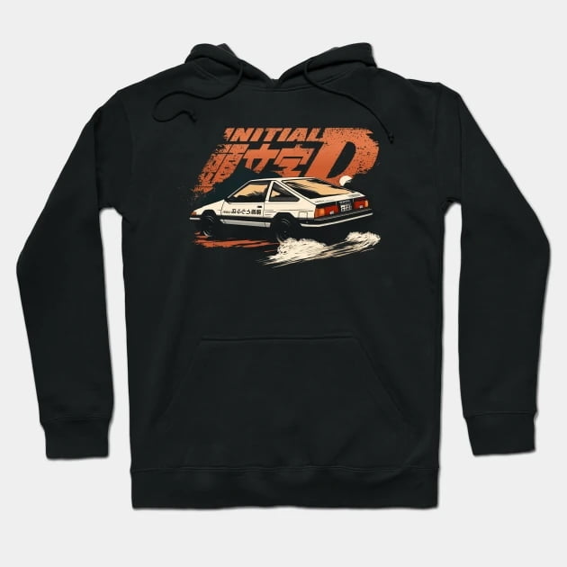 Men's Printed Pullover Hoodie with Initial D - Inspired Toyota Sprinter ...
