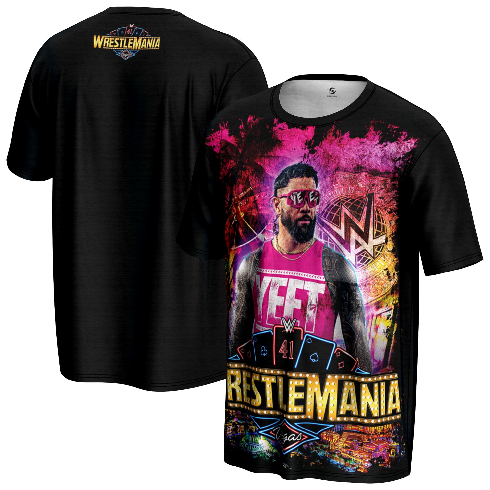 Men's ProSphere Black Jey Uso WrestleMania 41 YeetMania T-Shirt ...