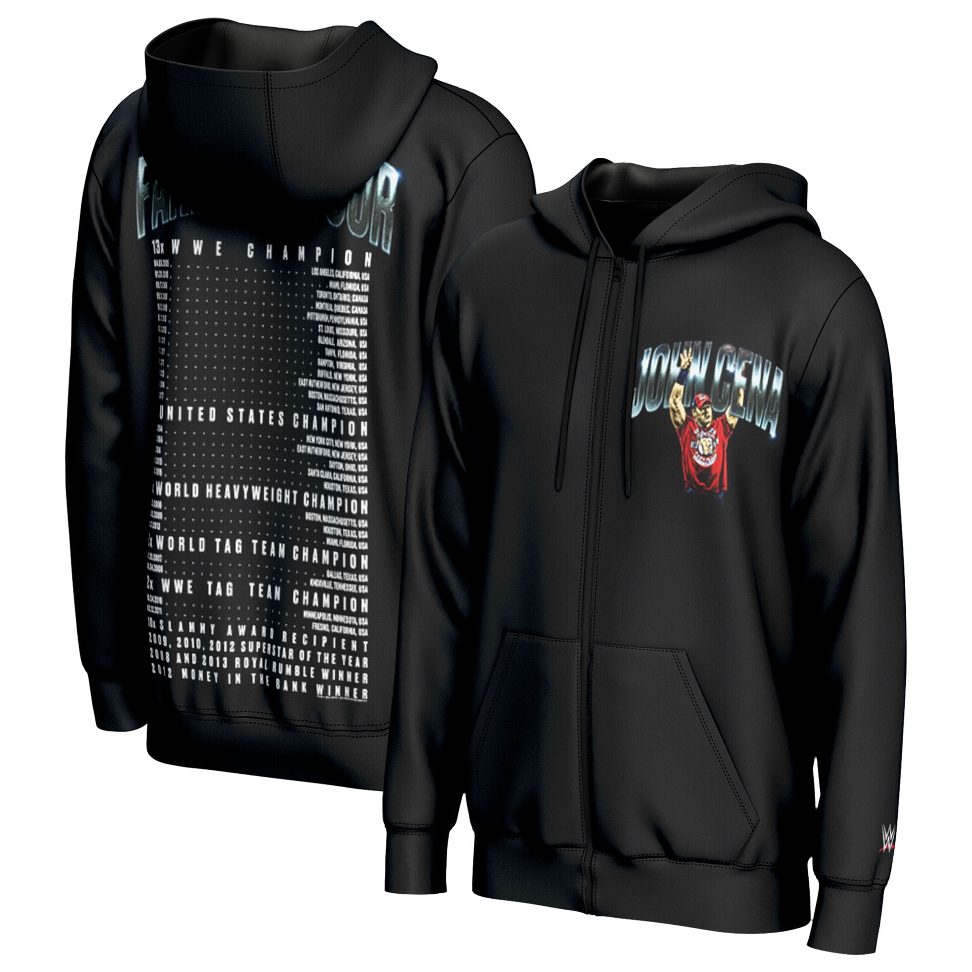Men's ProSphere Black John Cena Farewell Tour Full-Zip Hoodie - Walmart.com
