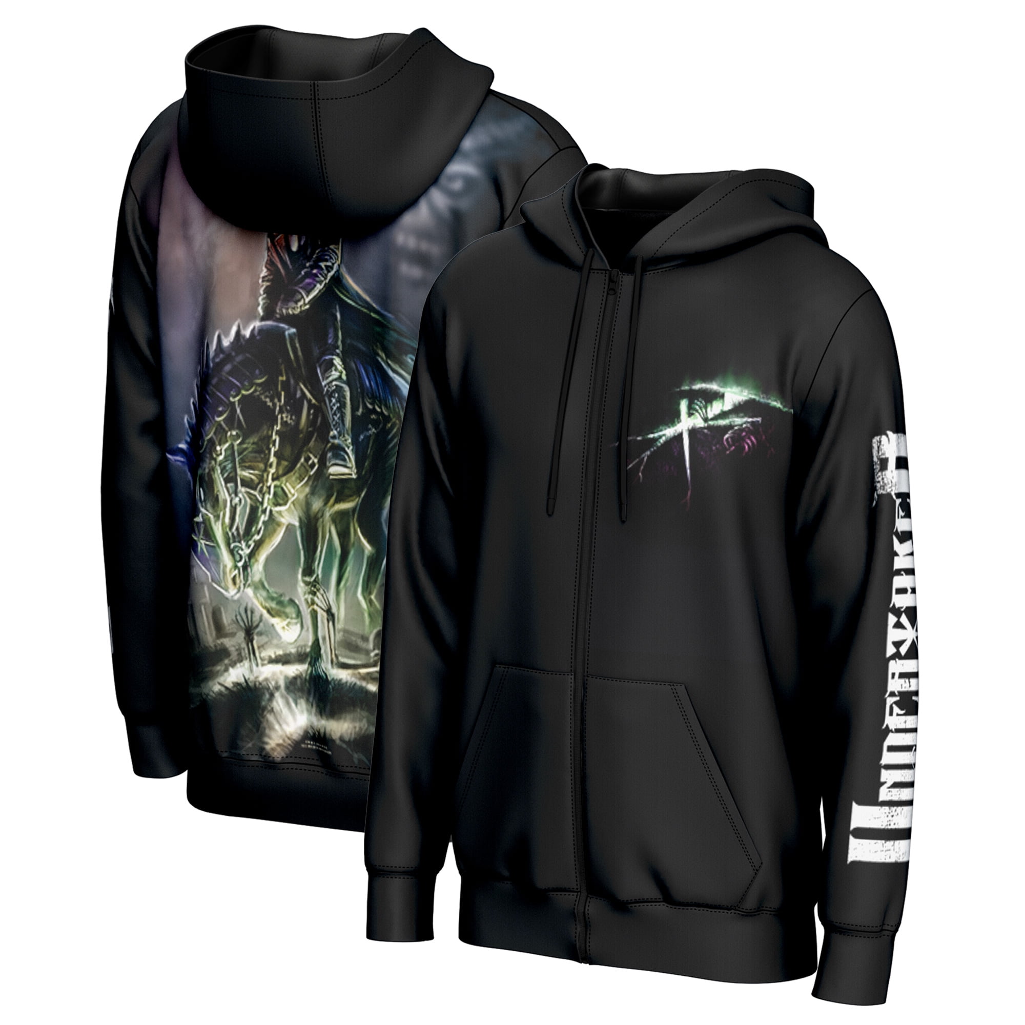 Men's ProSphere Black The Undertaker Symbol Full-Zip Hoodie - Walmart.com