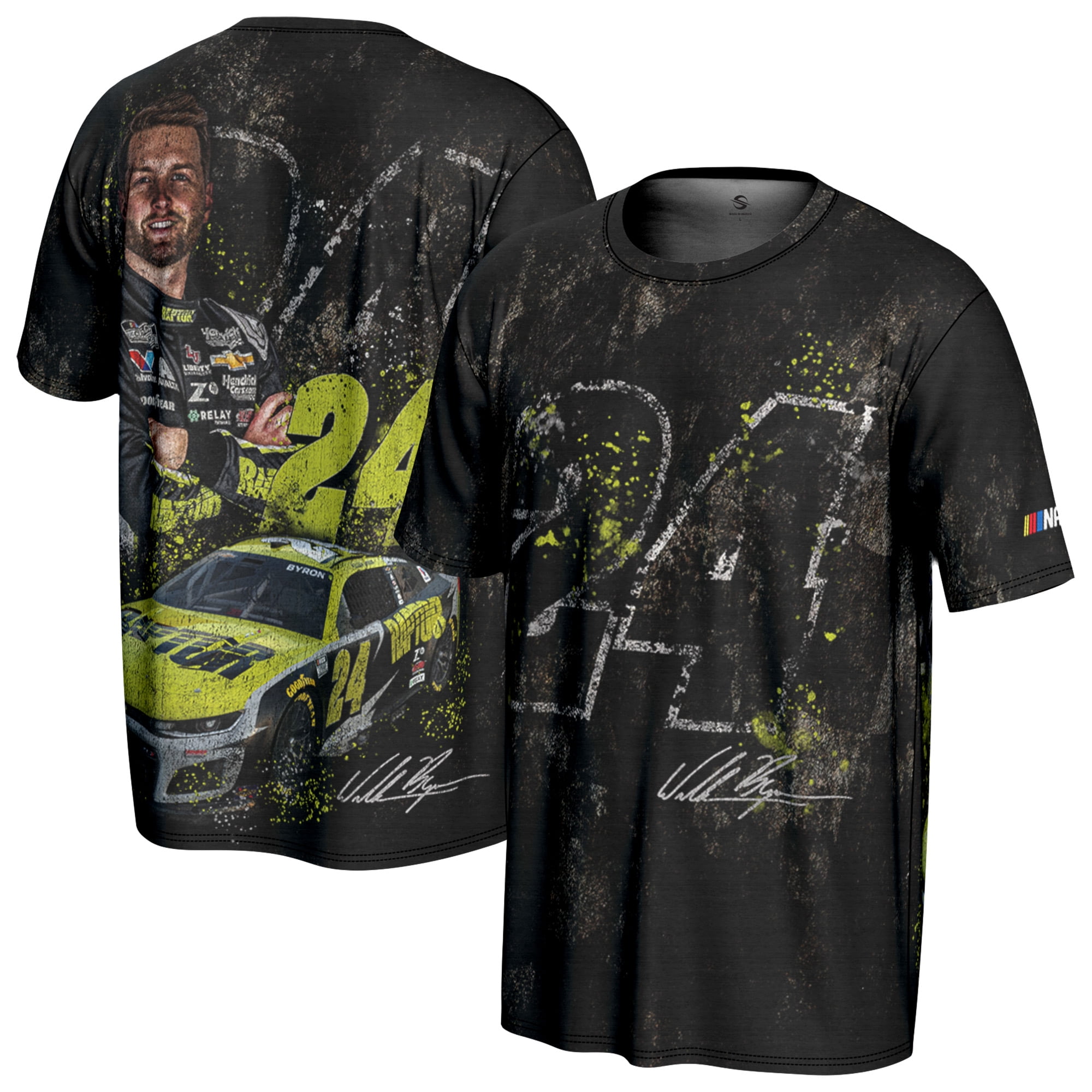 Men's ProSphere Black William Byron Collage T-Shirt - Walmart.com