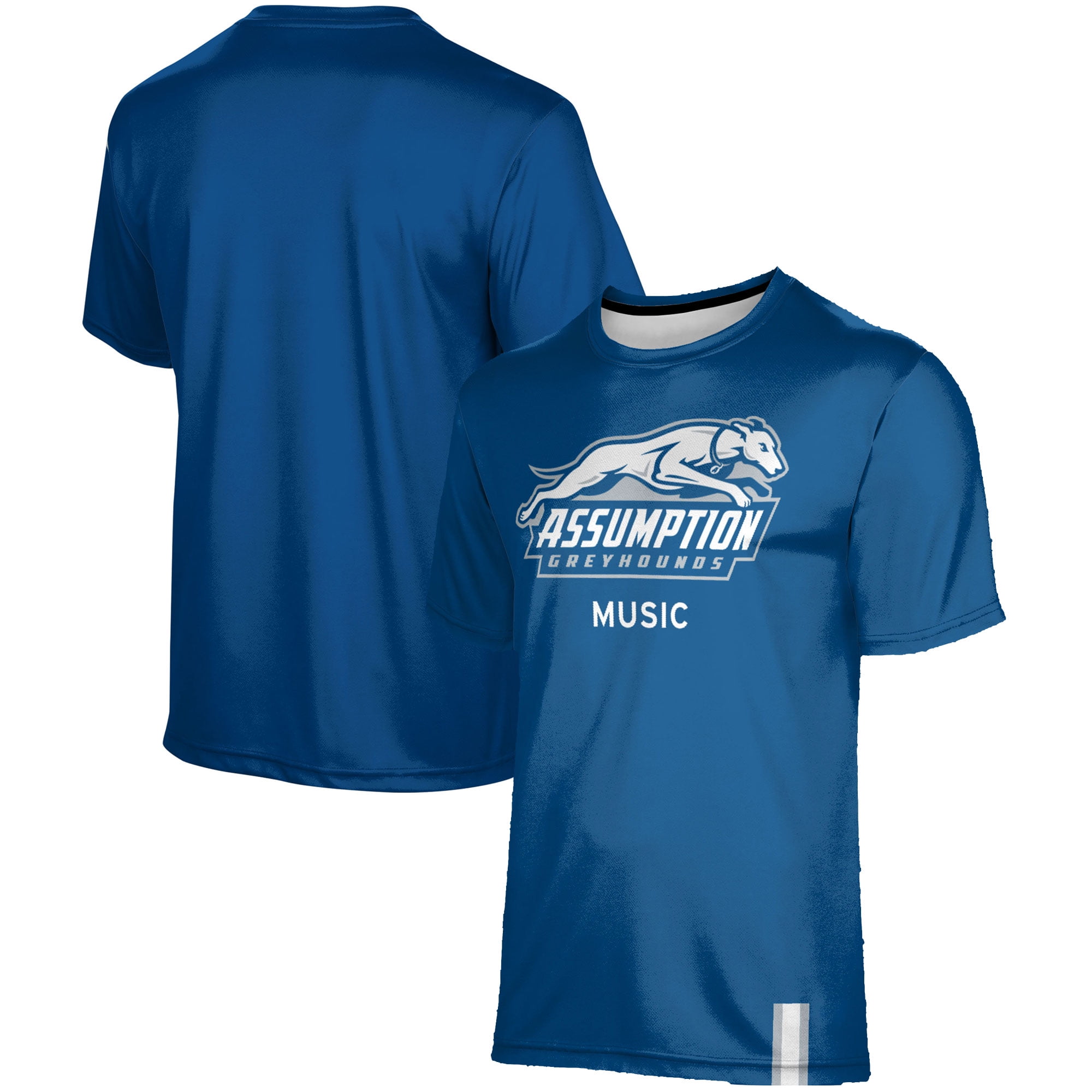 Men's ProSphere Blue Assumption Greyhounds Music Logo T-Shirt - Walmart.com