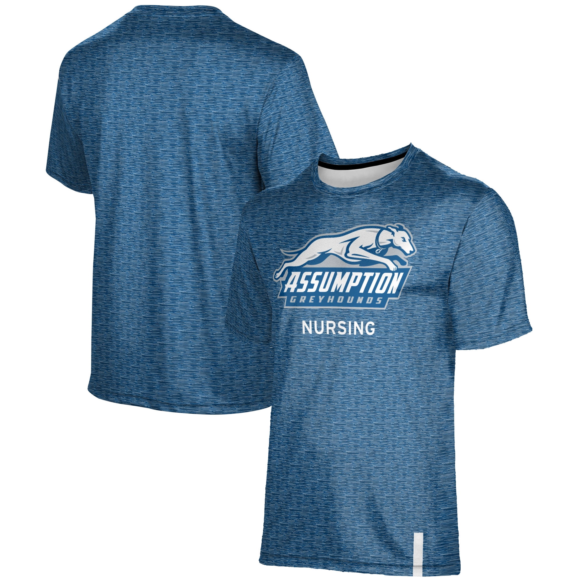 Men's ProSphere Blue Assumption Greyhounds Nursing Logo T-Shirt ...