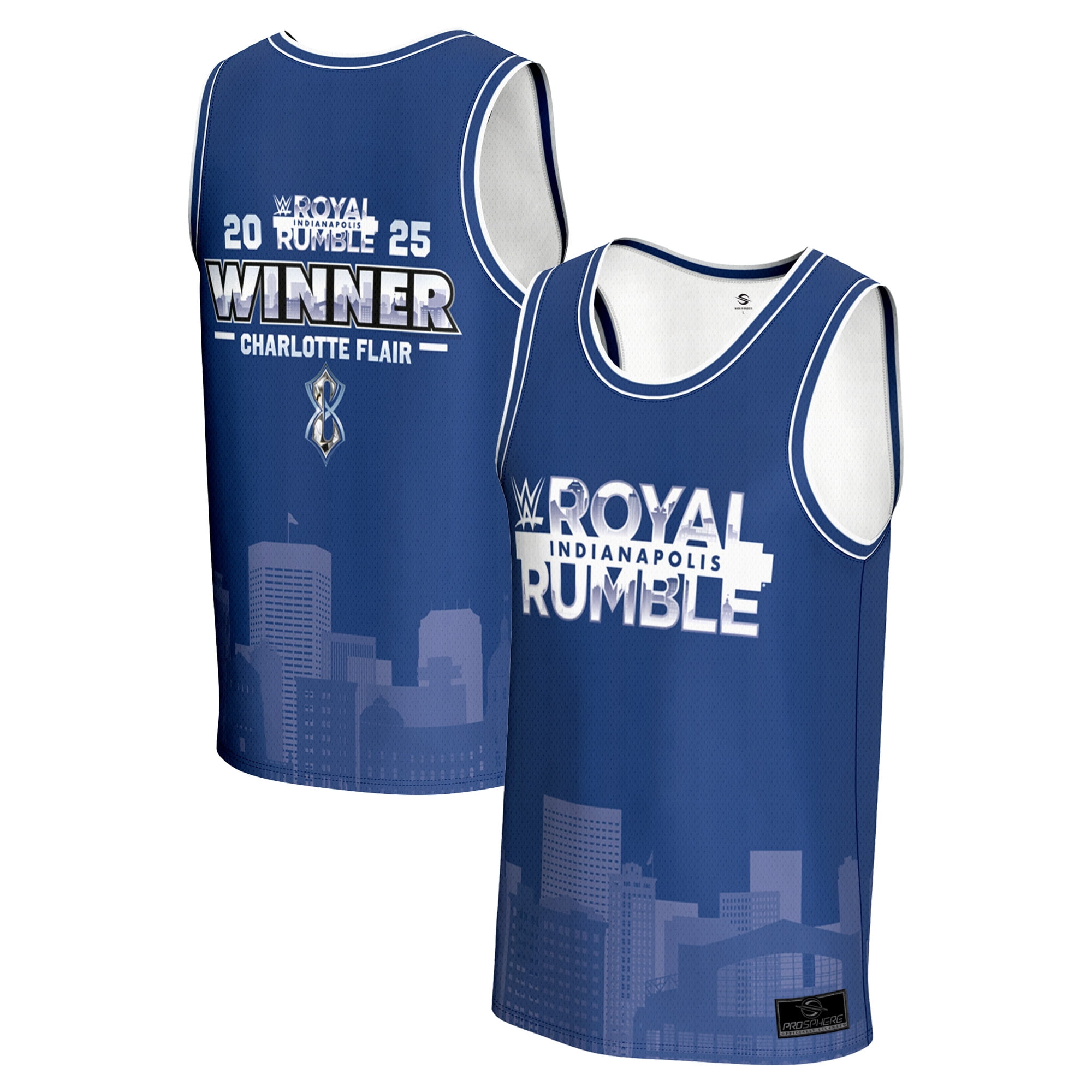 Men's ProSphere Blue Charlotte Flair Royal Rumble 2025 Winner ...